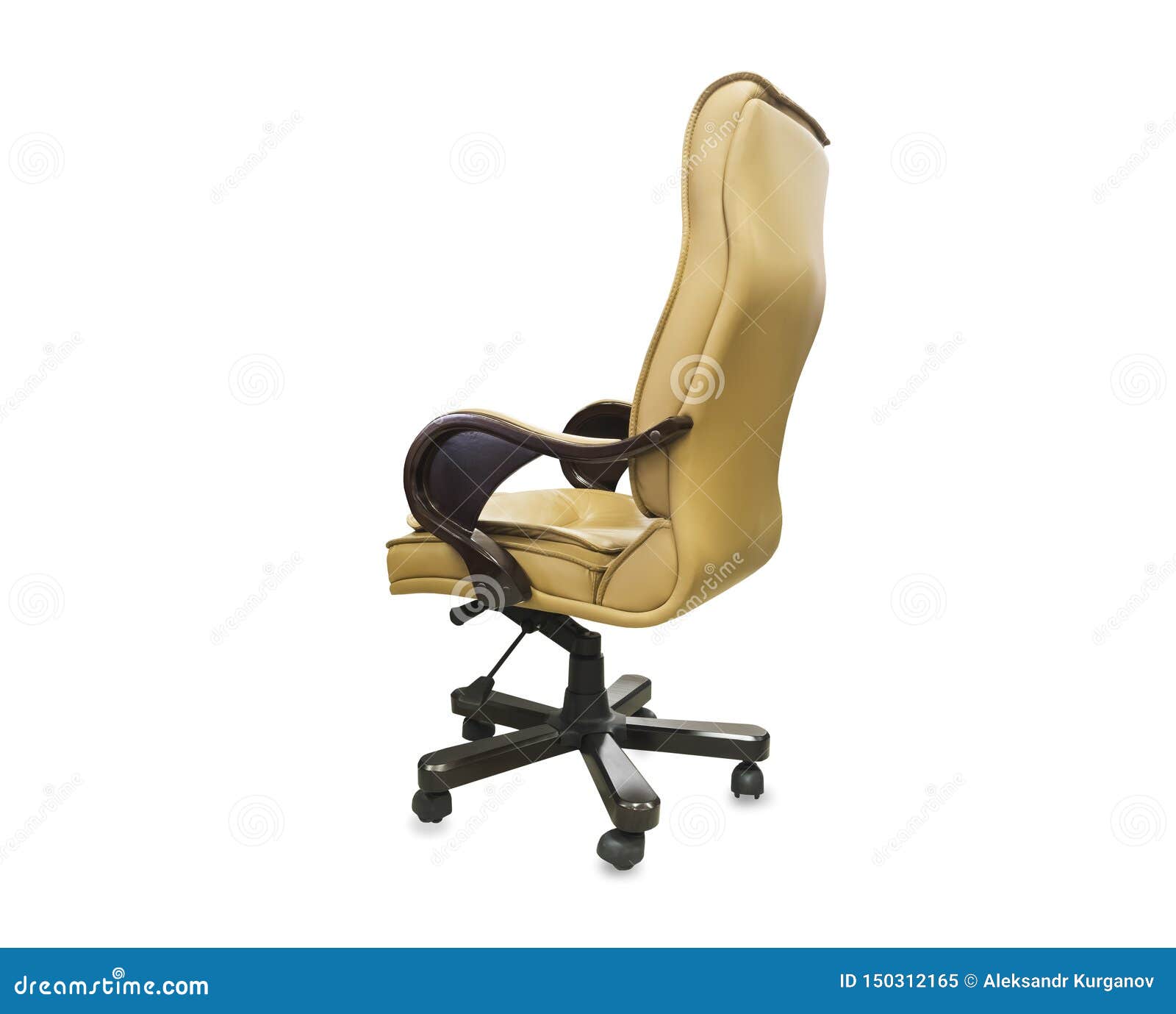 View of Modern Office Chair from Beige Leather Stock Image - Image of ...