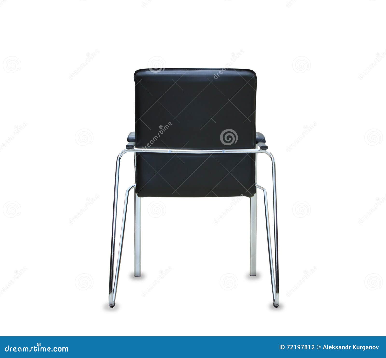 Back View of Modern Office Chair from Black Leather. Stock Photo ...