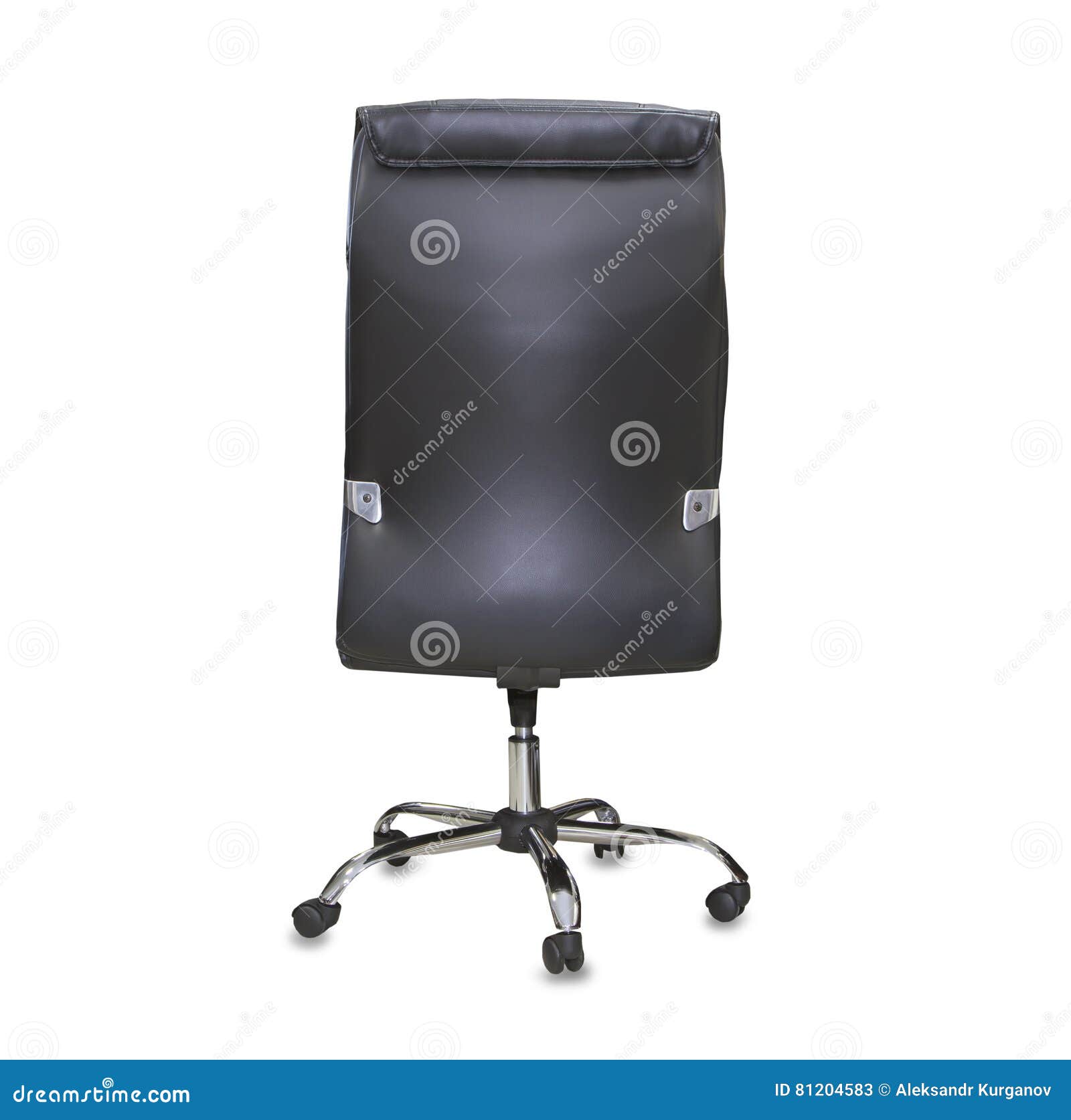 Back View of Modern Office Chair from Black Leather. Stock Image ...