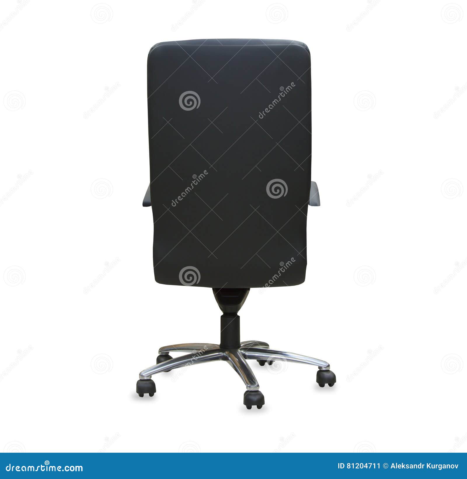 Back View of Modern Office Chair from Black Leather. Stock Image ...