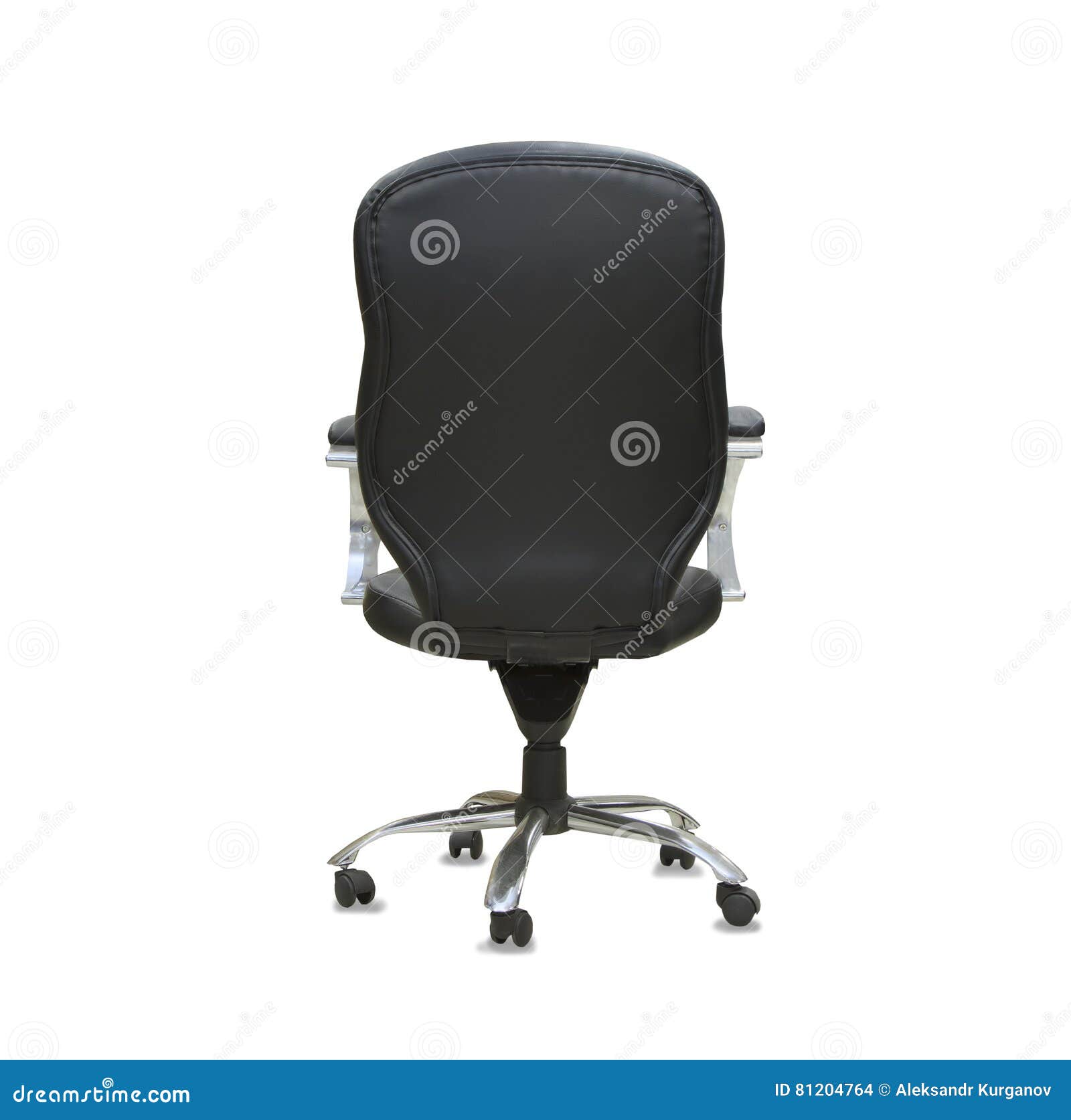 Back View of Modern Office Chair from Black Leather. Stock Photo ...