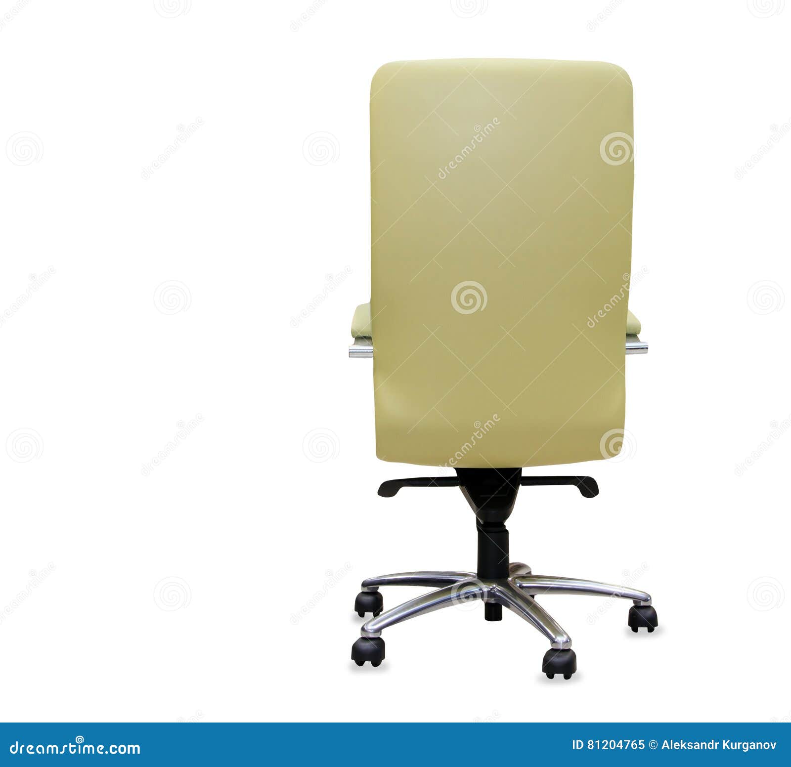 Back View of Modern Office Chair from Black Leather Stock Image - Image ...