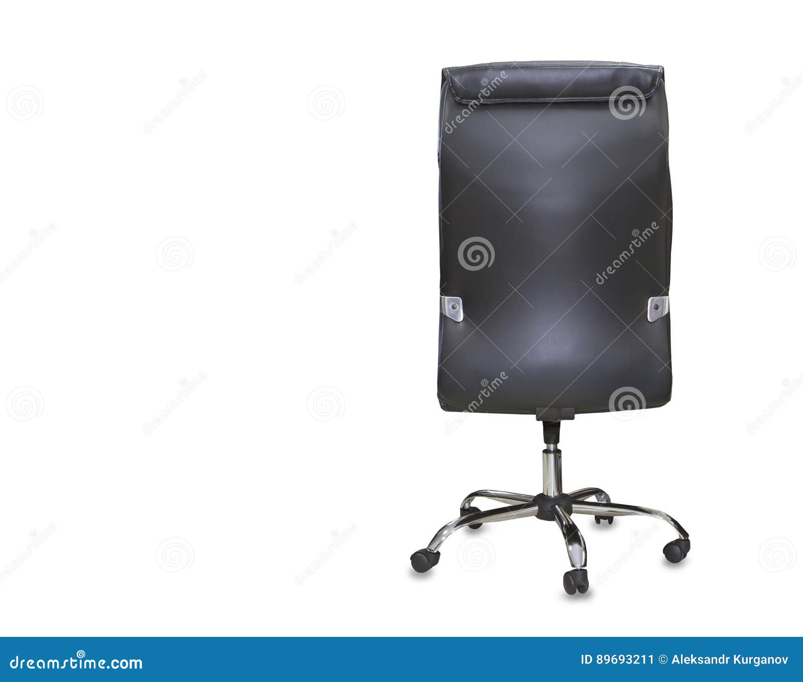 Back View of Modern Office Chair from Black Leather. Stock Image ...