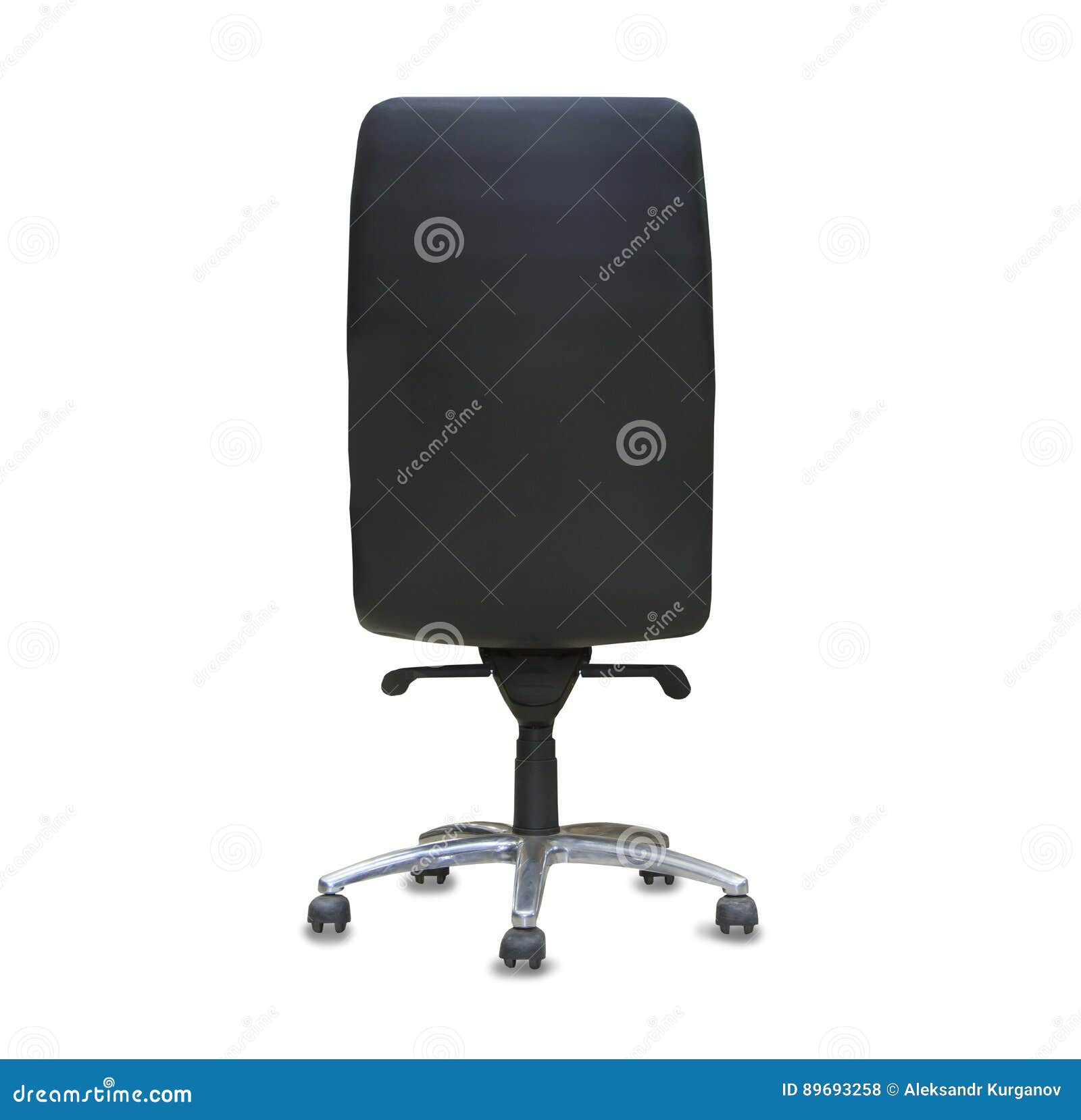 Back View of Modern Office Chair from Black Leather. Stock Photo ...