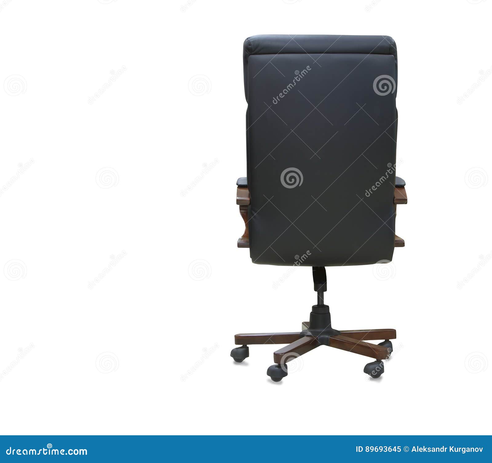 Back View of Modern Office Chair from Black Leather. Stock Image ...