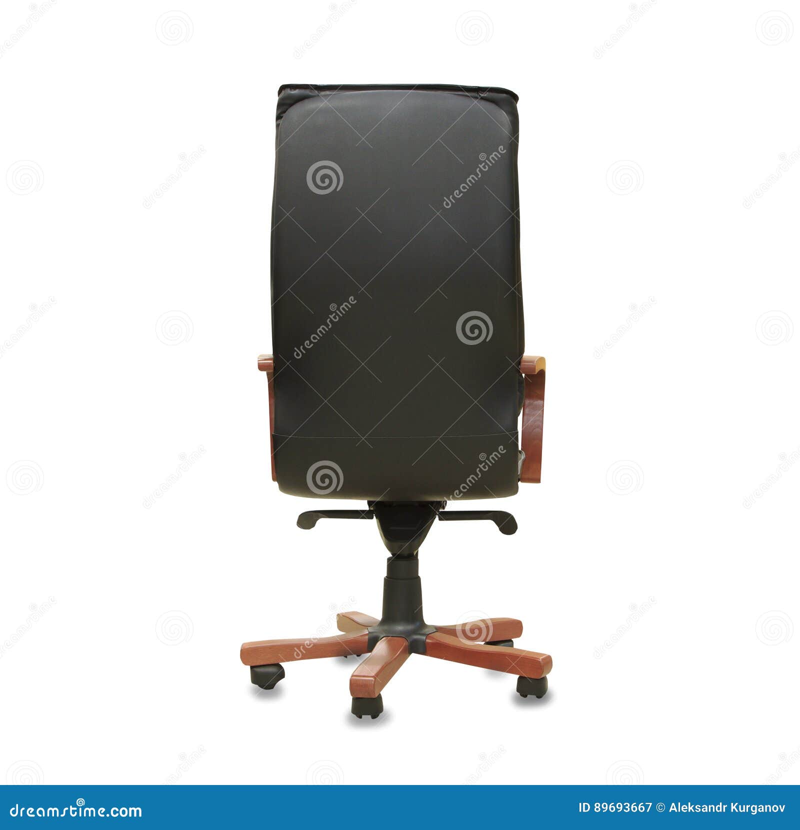 Back View of Modern Office Chair from Black Leather. Stock Image ...