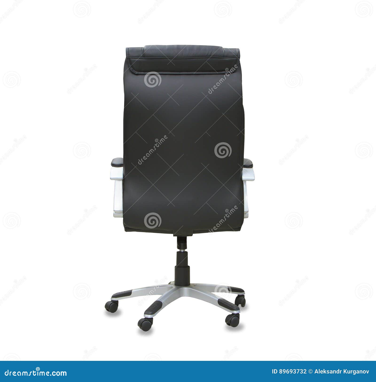 Back View of Modern Office Chair from Black Leather. Stock Photo ...