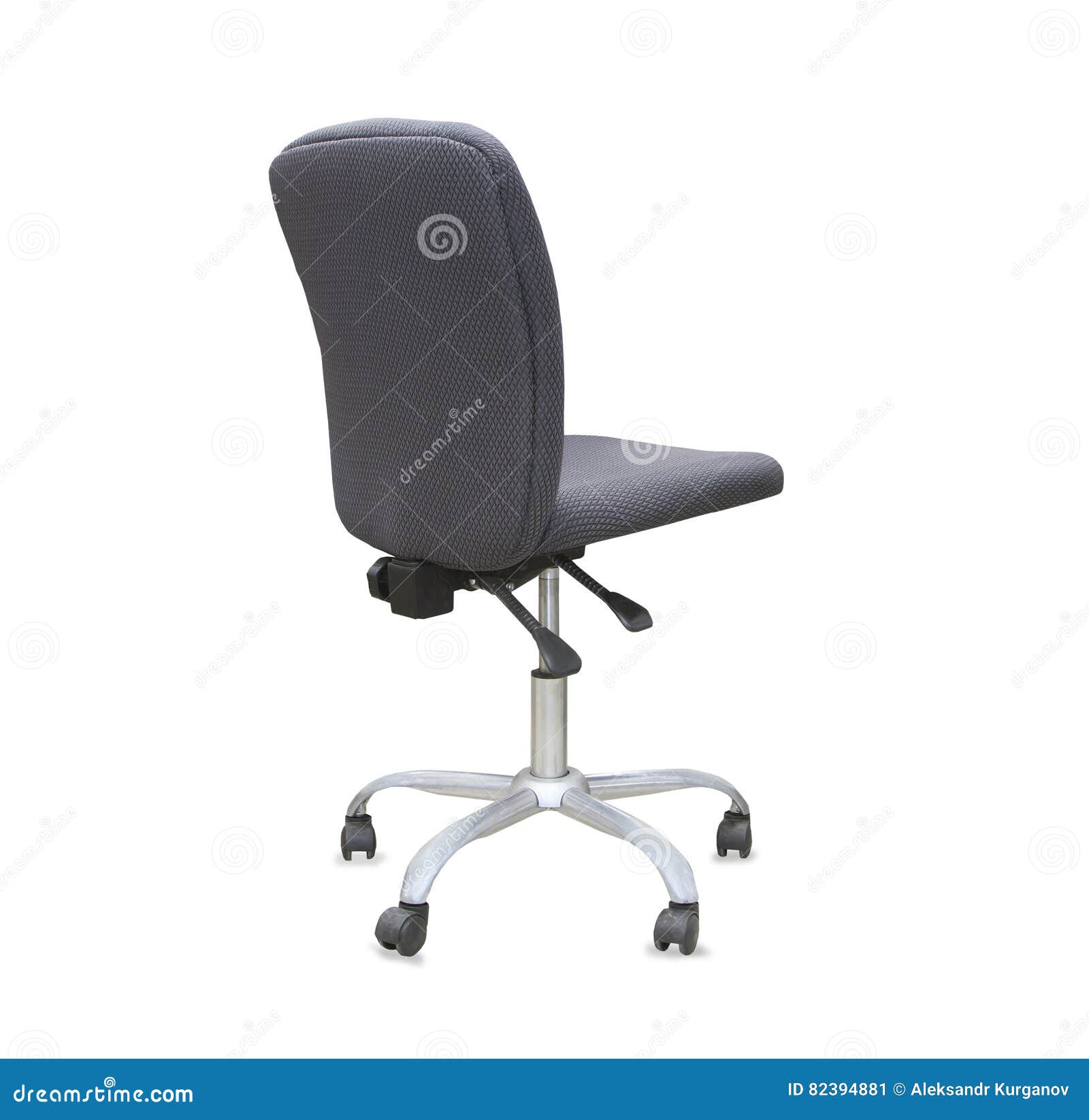 Back View of Modern Office Chair from Gray Cloth. Stock Image - Image ...