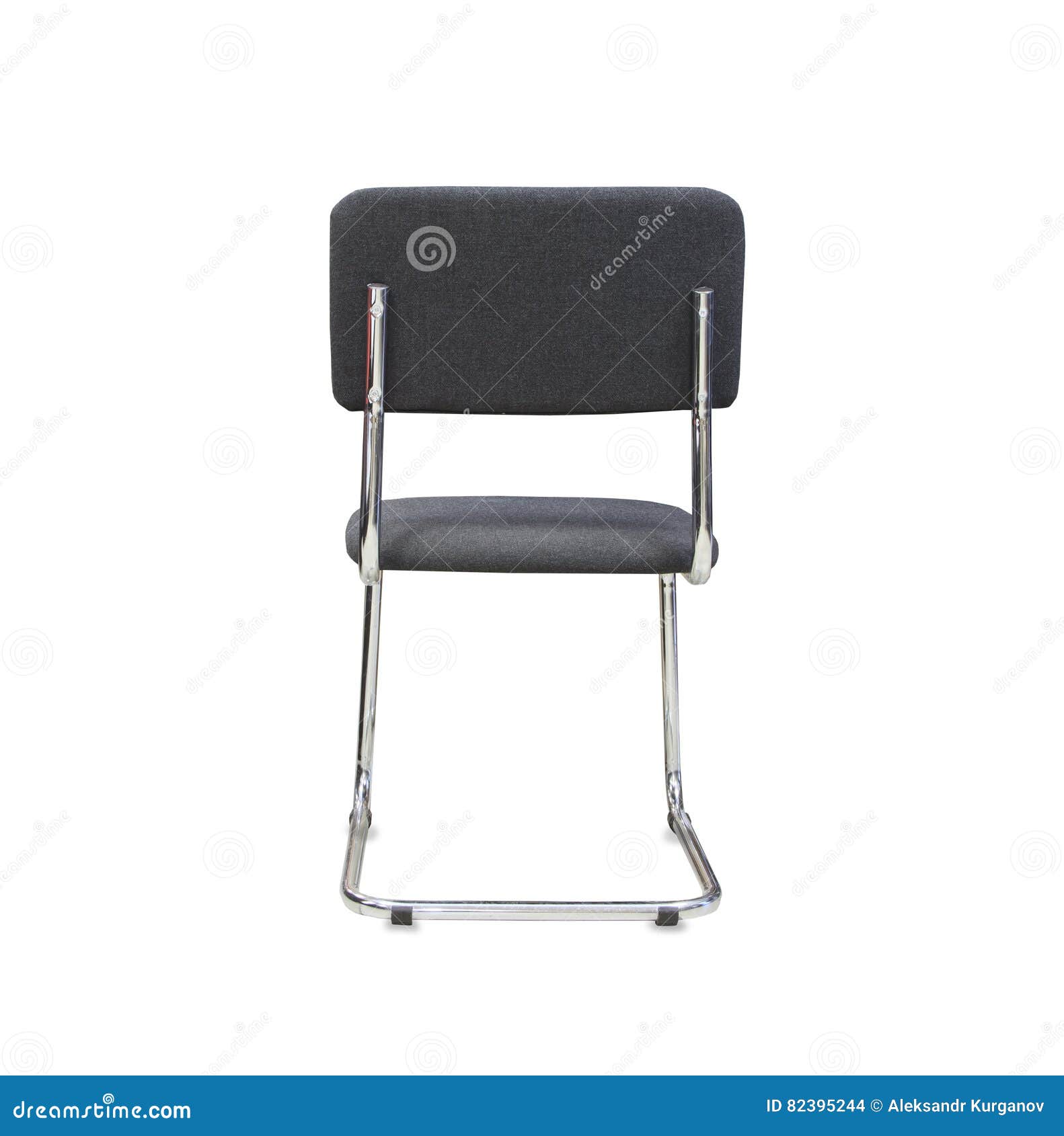 Back View of Modern Office Chair from Gray Cloth. Stock Photo - Image ...