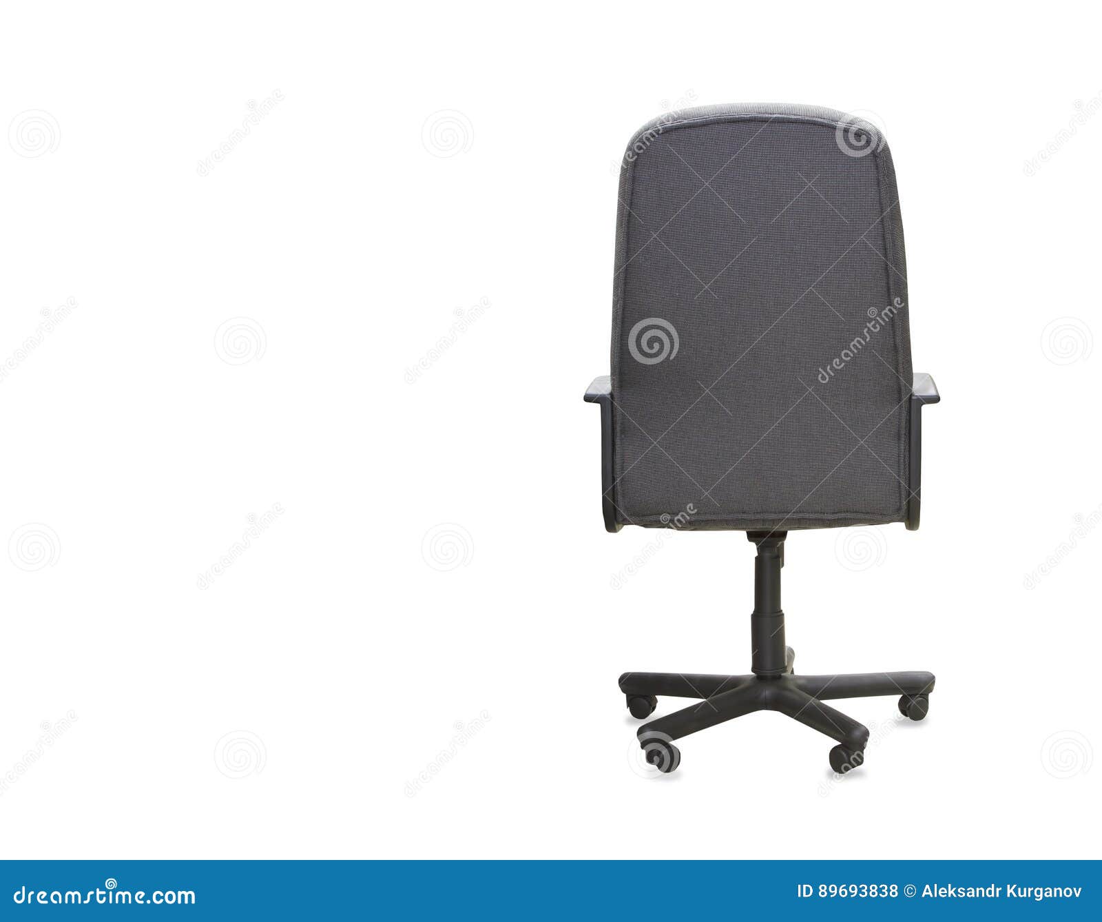 Back View of Modern Office Chair from Gray Cloth. Stock Photo - Image ...