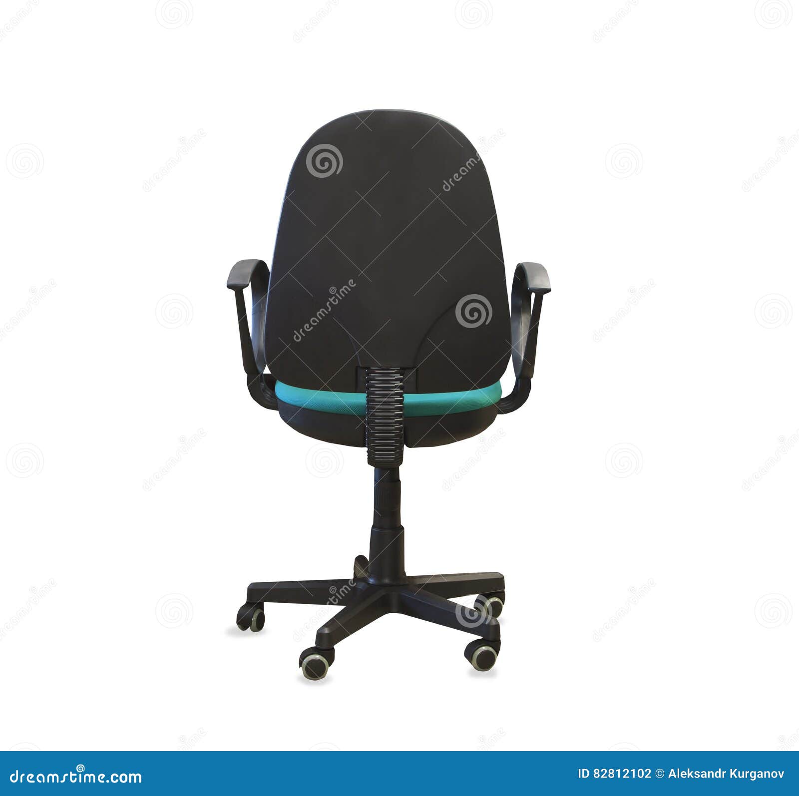 Back View of Modern Office Chair from Green Cloth Stock Photo - Image ...