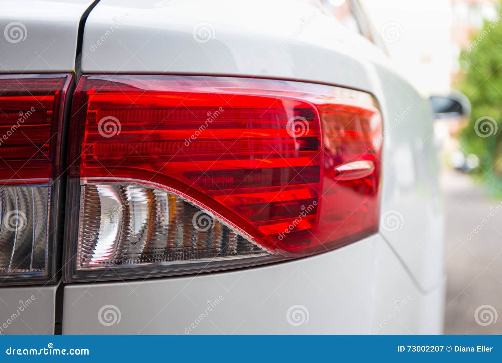 Back View of Modern White Car Stock Image - Image of modern, light ...