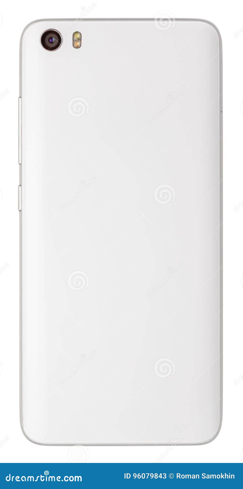 Back View of Modern White Smartphone Isolated on White Stock Image ...