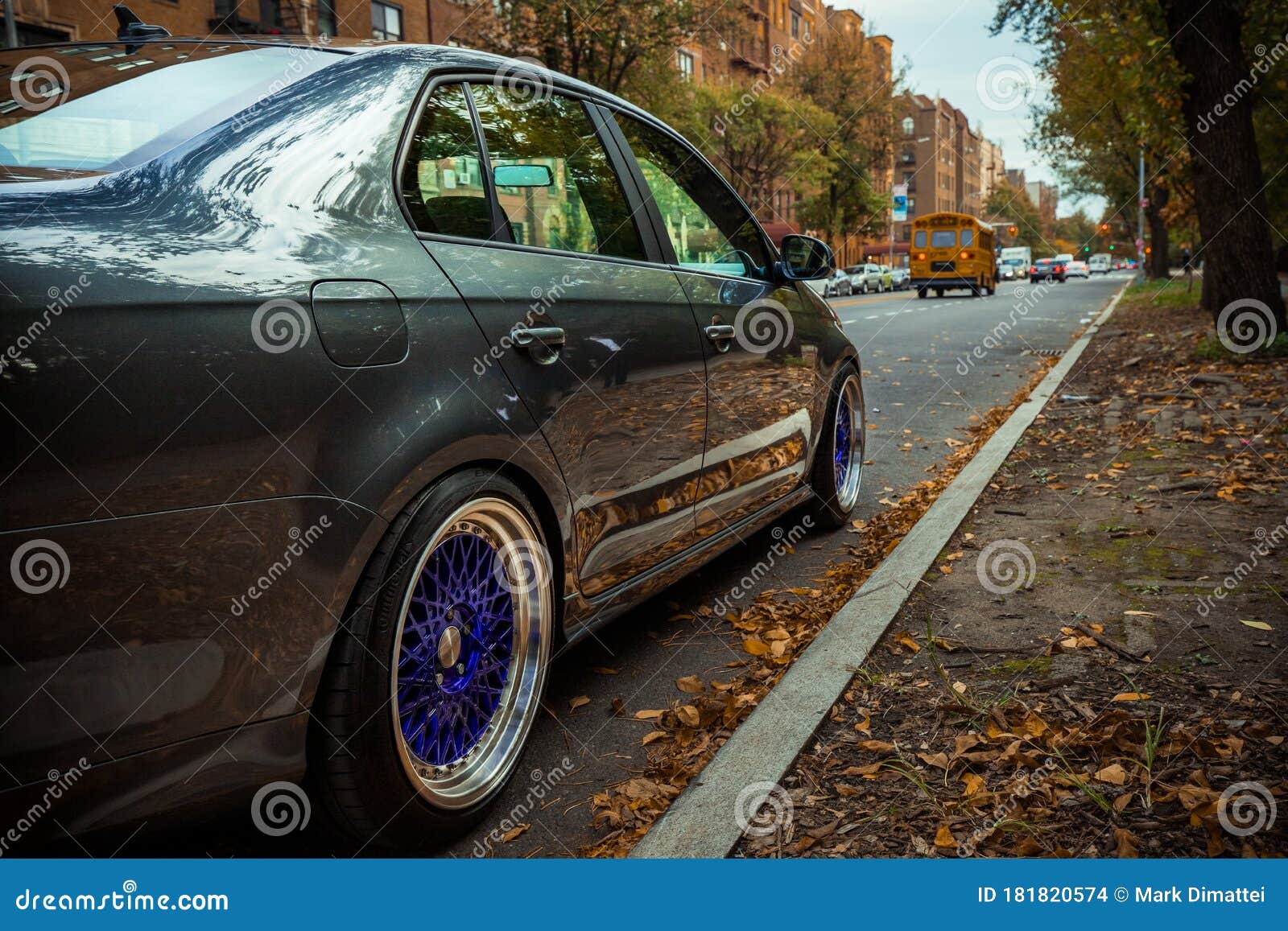 Back View of Modified Car with Chrome Wheels Editorial Stock Image ...