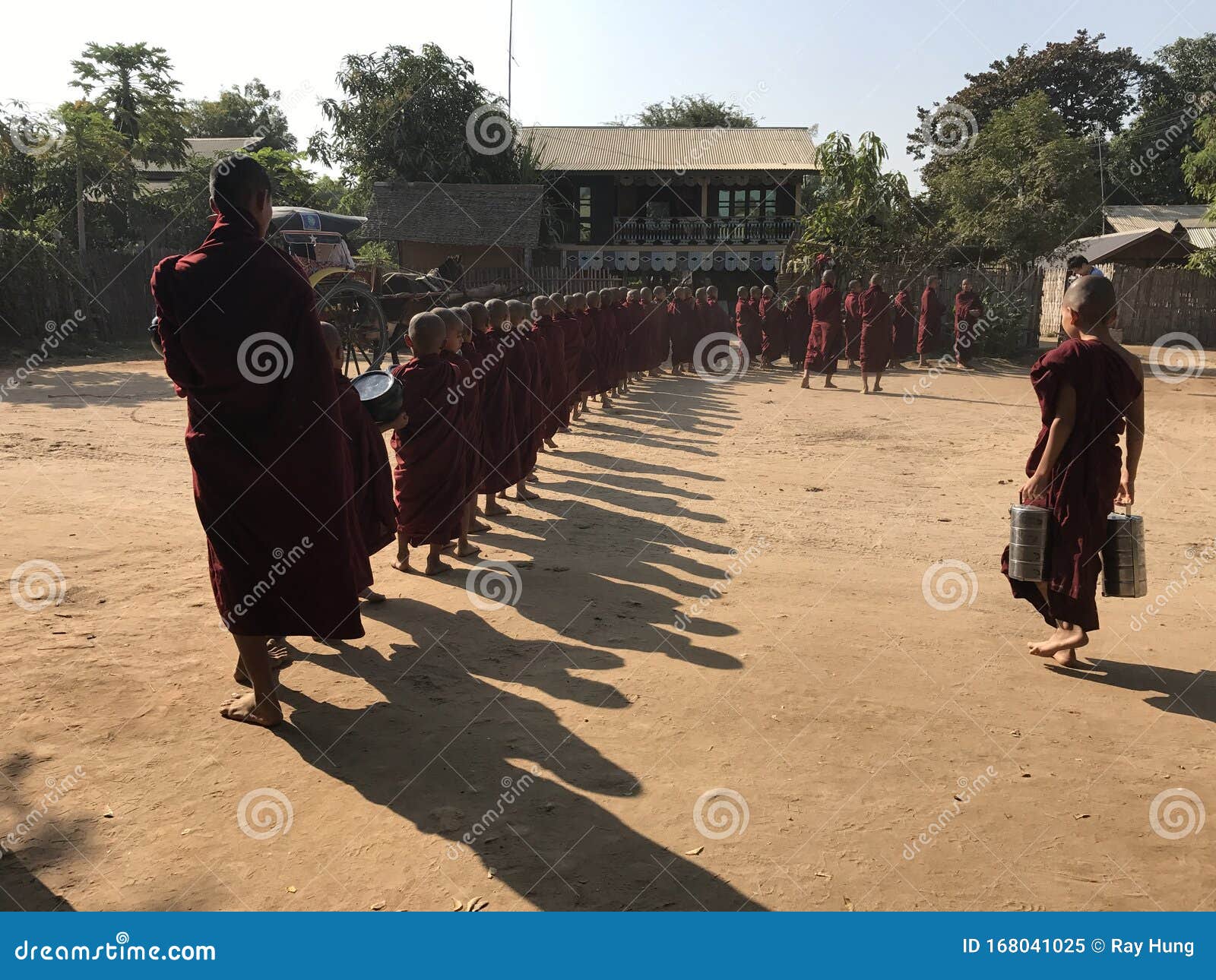 Back View of Monks in the Village Editorial Image - Image of monks ...