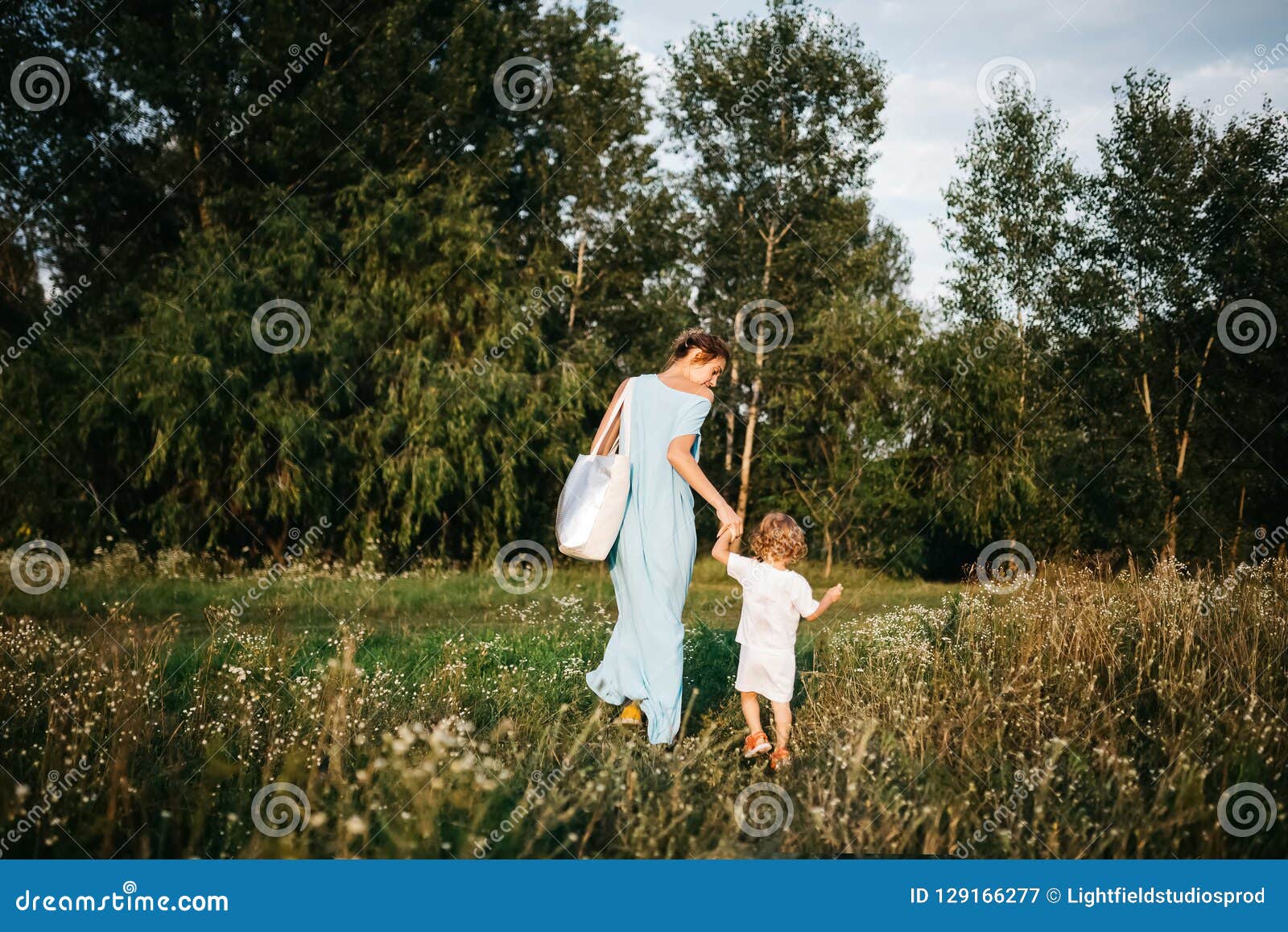 Back View of Mother and Child Stock Image - Image of adult ...