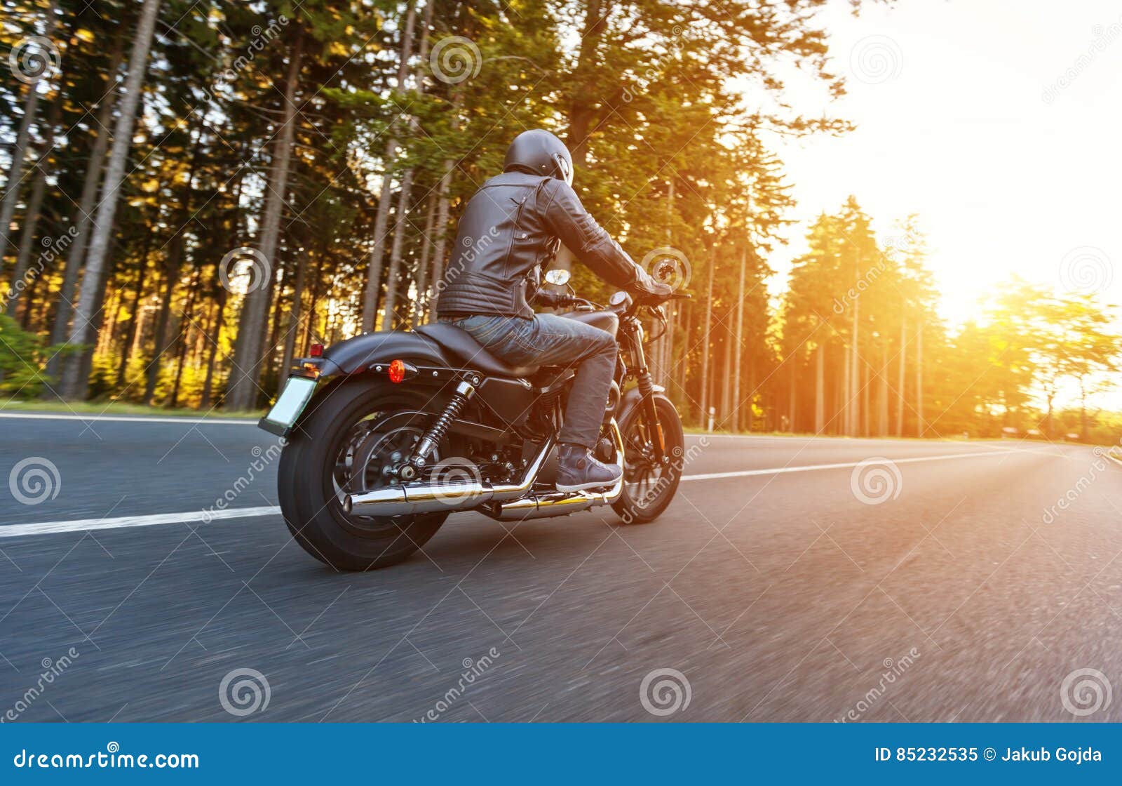 Back View of Motorcycle Driver on Road Editorial Image - Image of ...