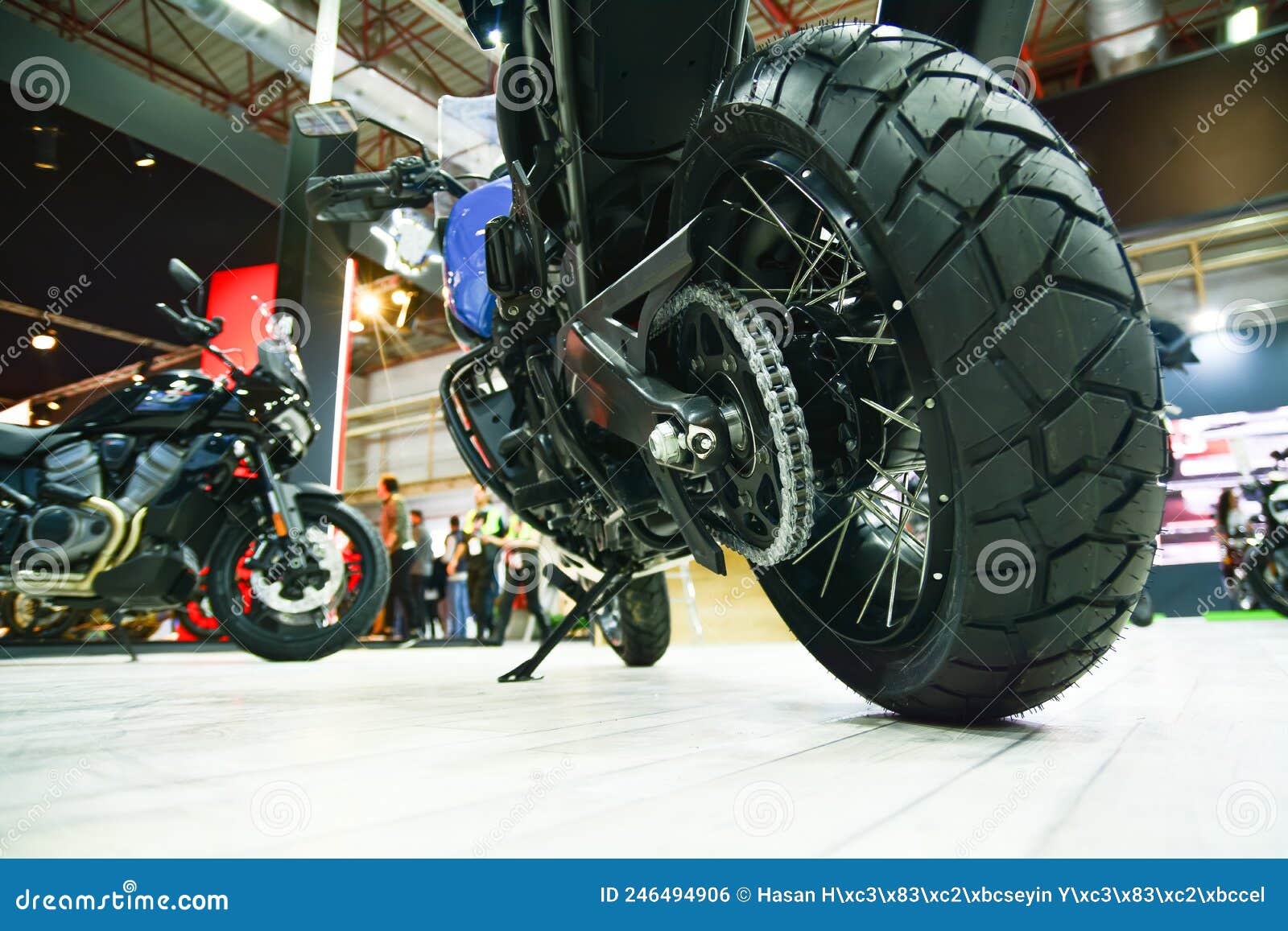 Back View of a Motorcycle at the Motorcycle Show Stock Photo - Image of ...