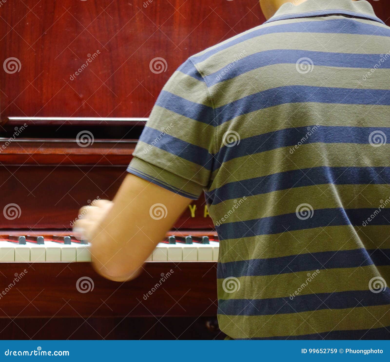 Back View of Music Performer Playing Piano Stock Image - Image of ...