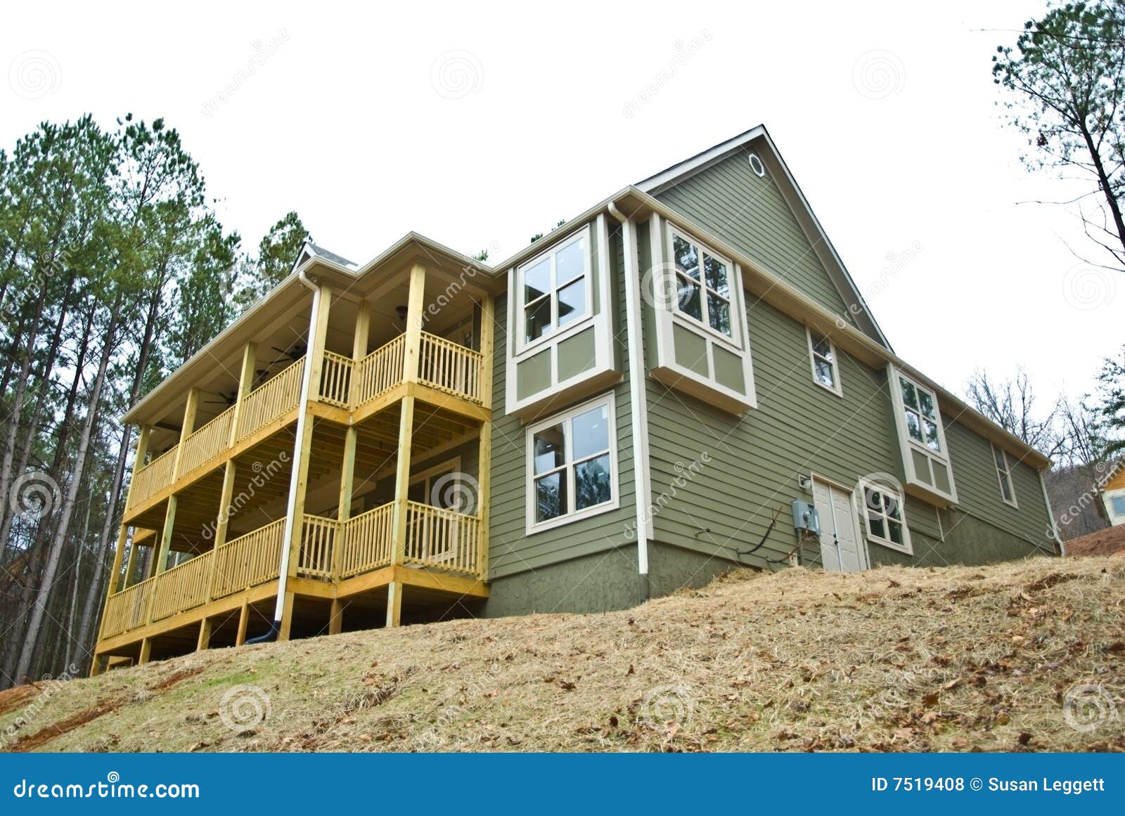Back View of New Home stock photo. Image of home, exterior - 7519408