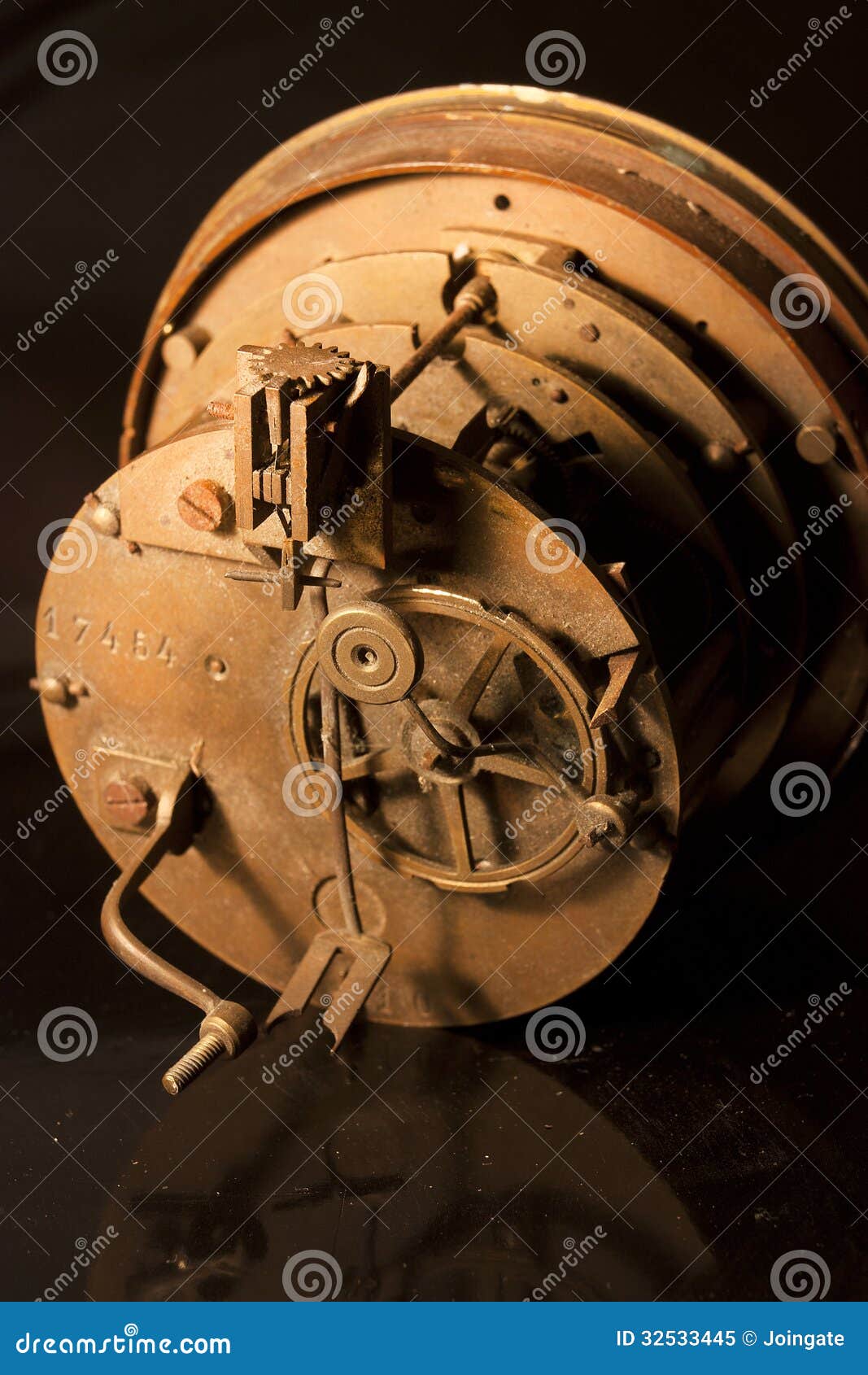 Back View of an Old Clock Showing the Insides Stock Image - Image of ...