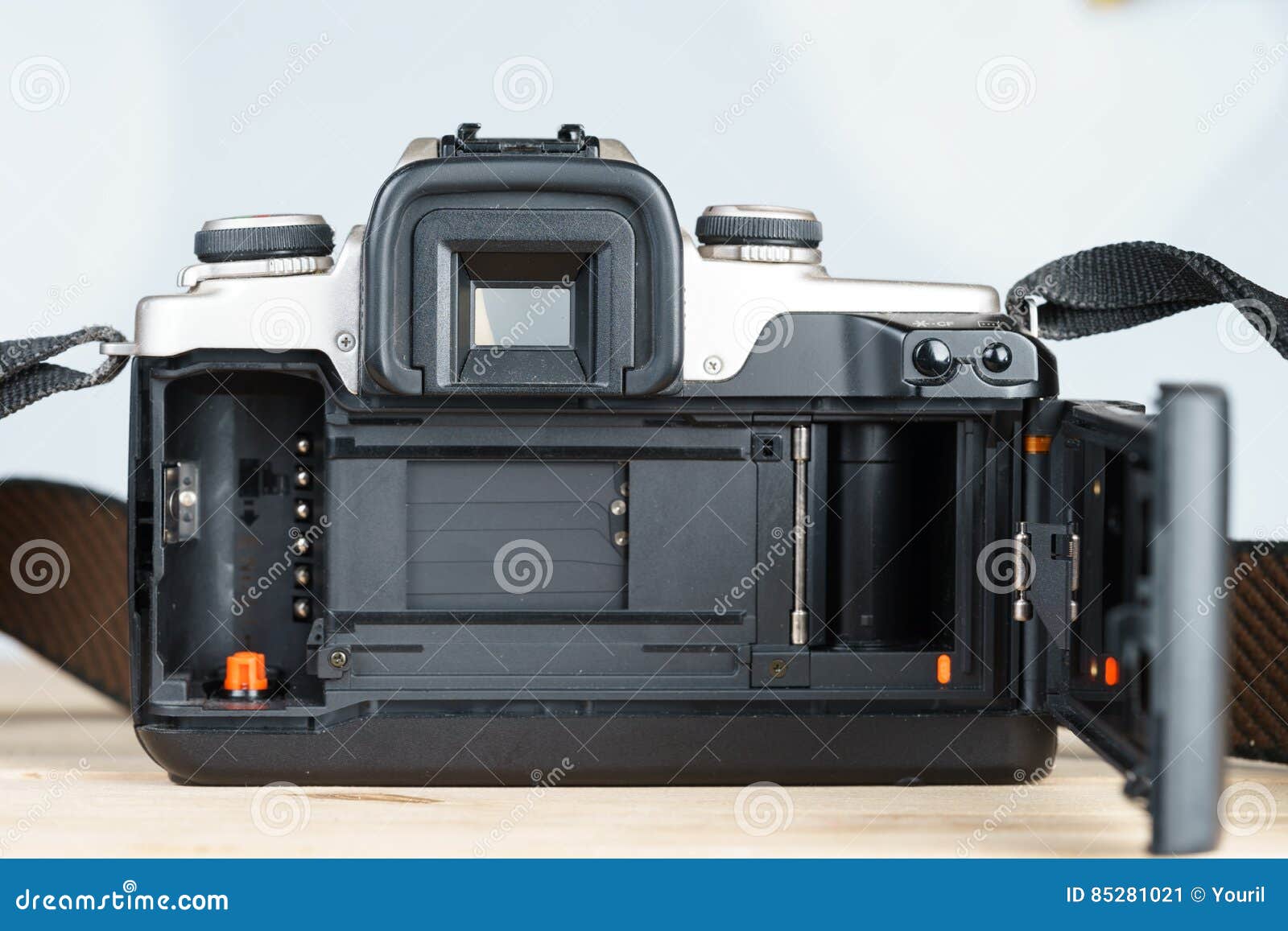 The Back View of an Old Film Camera Stock Image - Image of curtain ...
