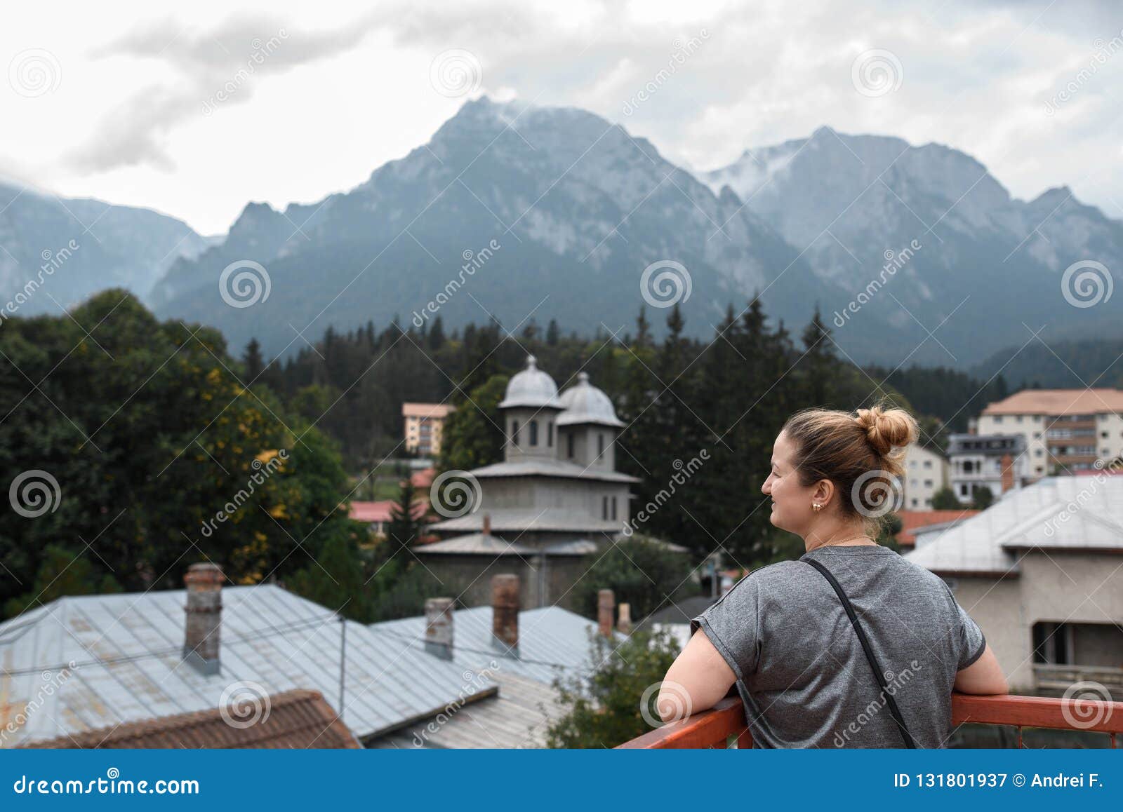 Back View of Older Women in Mountains Stock Image - Image of happy ...