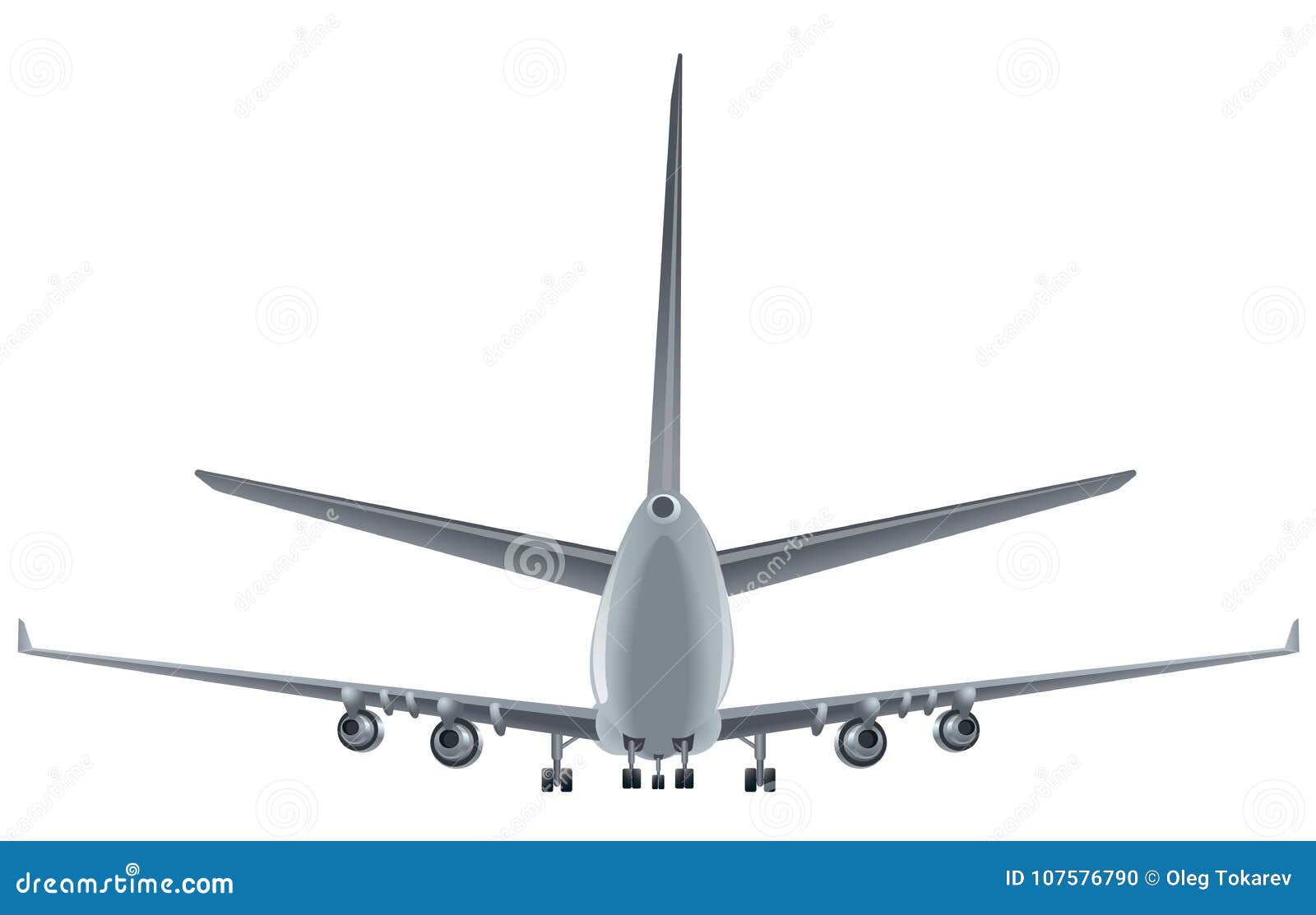 Back View Passenger Airplane Stock Vector - Illustration of white ...