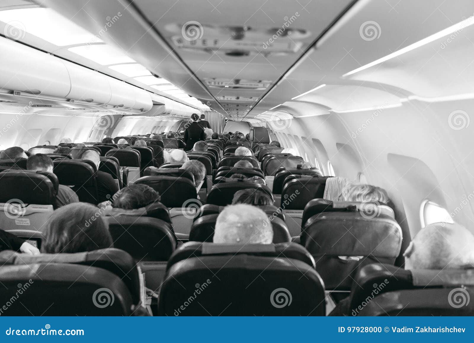 Back View of Passengers on Chairs Inside Aircraft Editorial Image ...