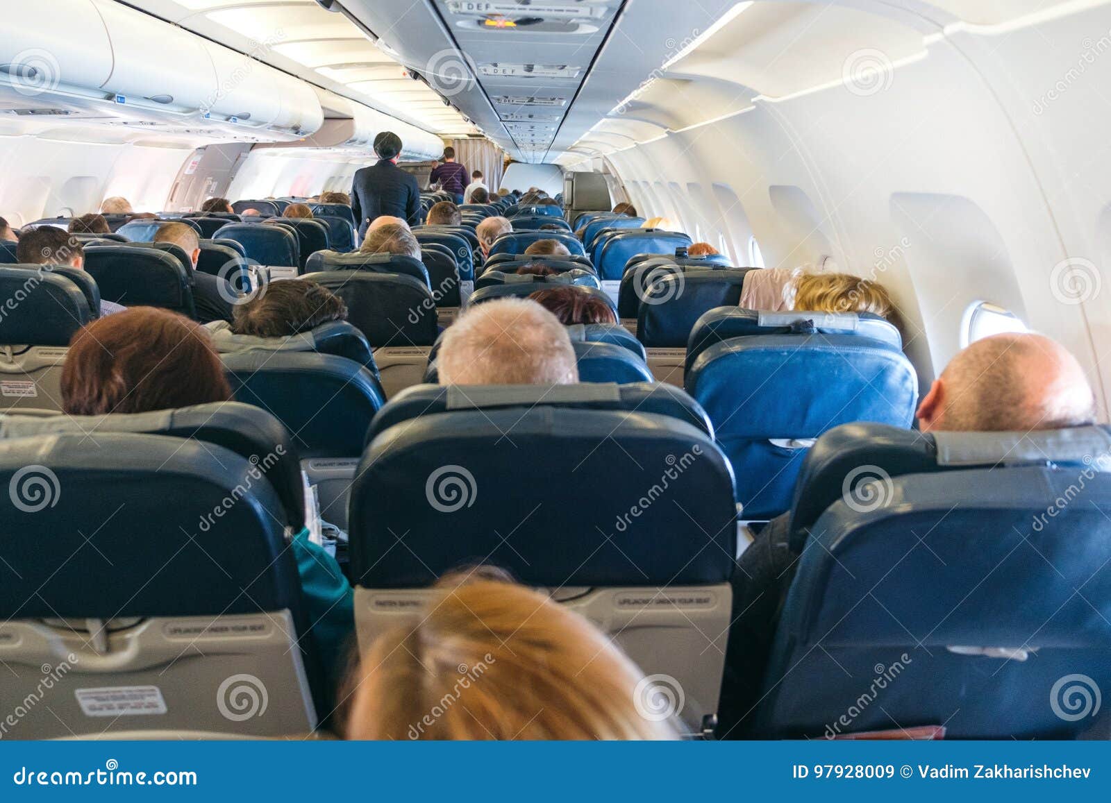 Back View of Passengers on Chairs Inside Aircraft Editorial Stock Image ...