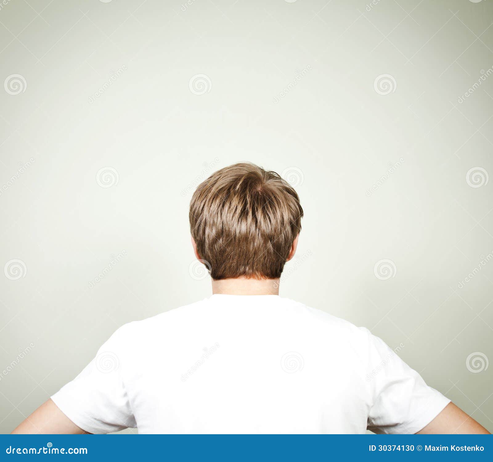 Back View of Pensive Man Thinking Stock Photo - Image of conceptual ...