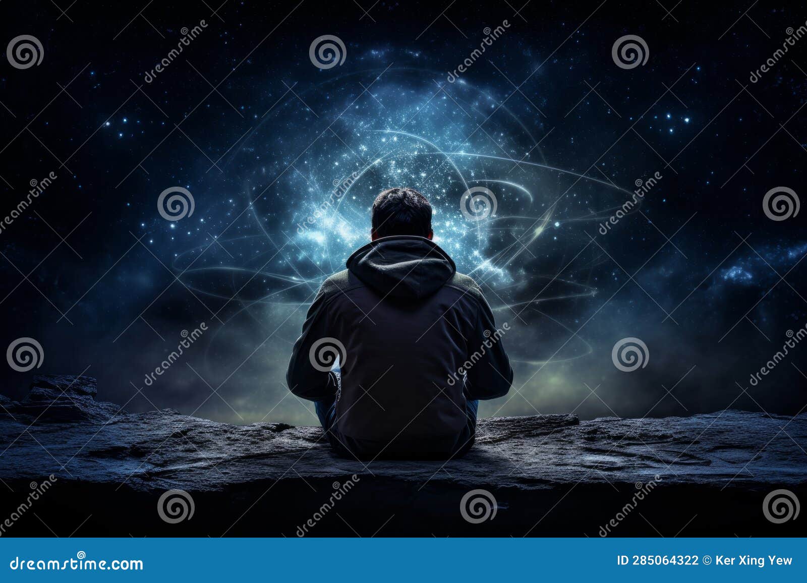 Back View of a Person Using a Laptop Stock Illustration - Illustration ...