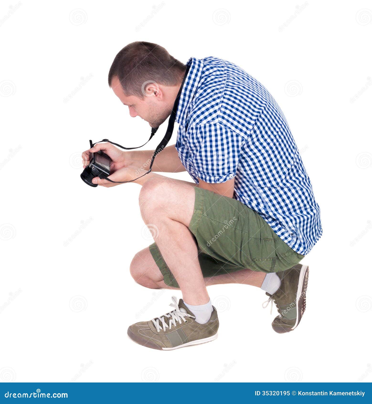 Back View of Photographing Man. Stock Image - Image of casual, camera ...