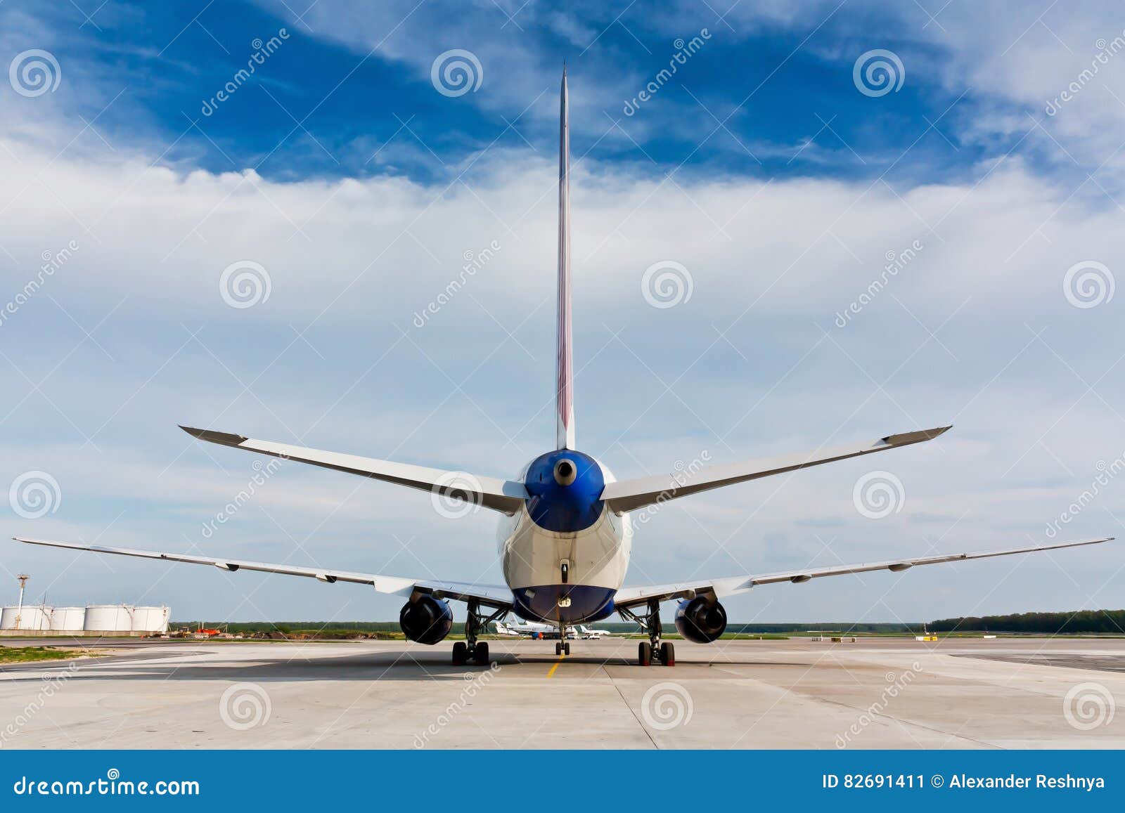 Back view of plane stock image. Image of commercial, civil - 82691411