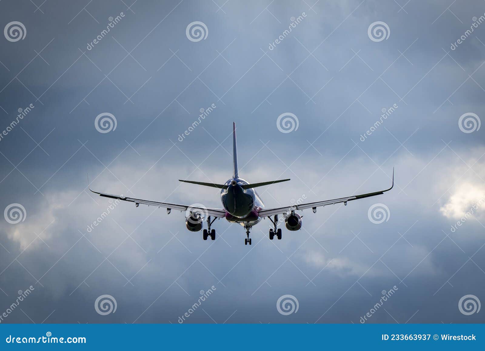 Back View of a Plane in the Sky Stock Image - Image of technology ...