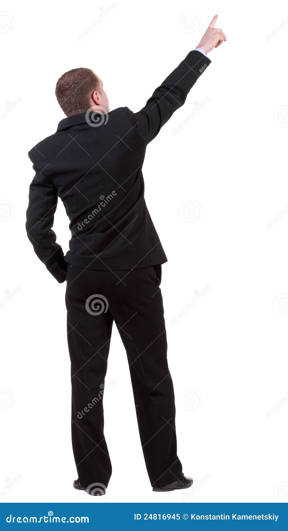 Back View of Pointing Business Man. Stock Image - Image of backside ...
