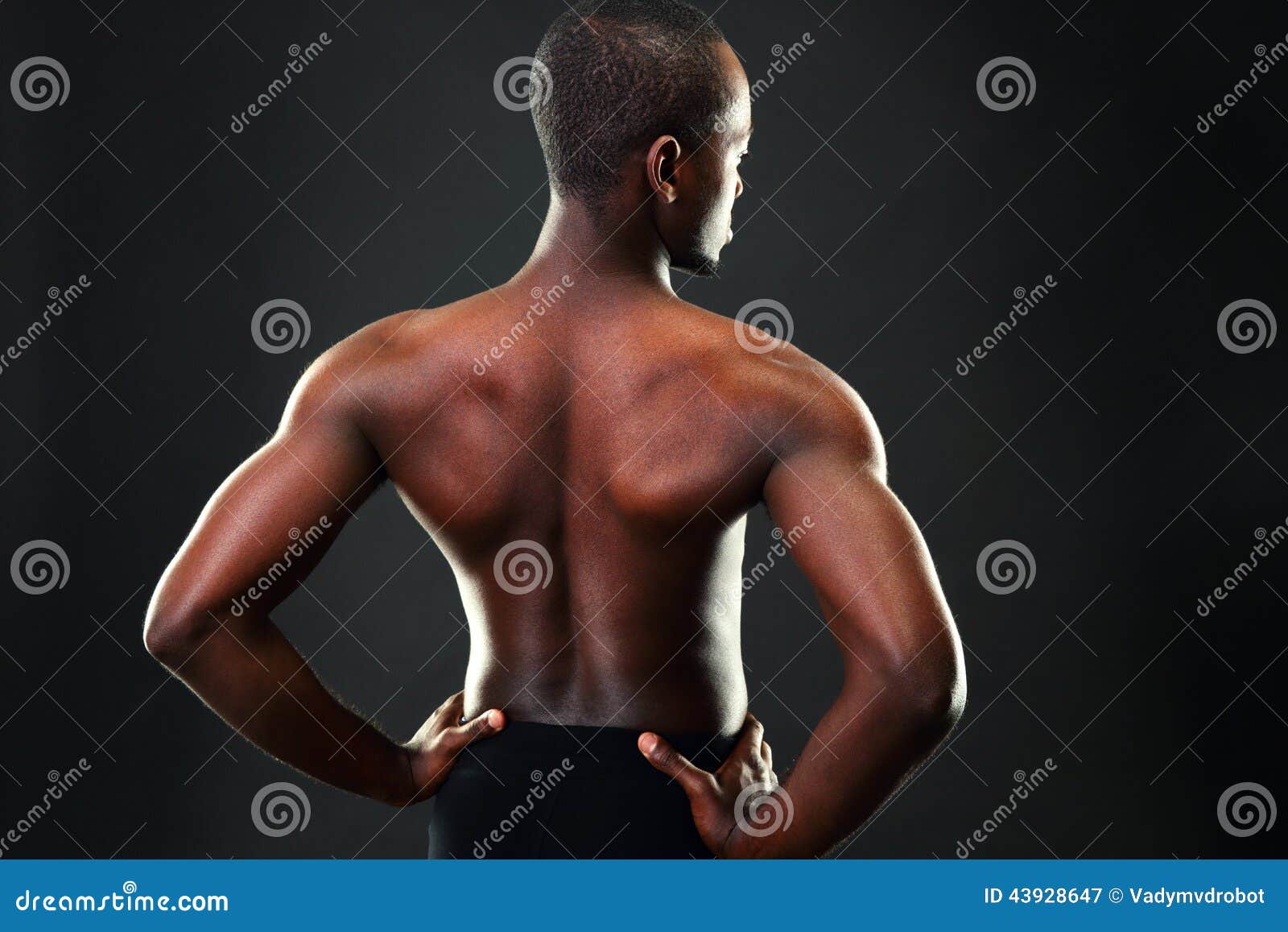 Back View Portrait of a African Man Stock Image - Image of fitness ...