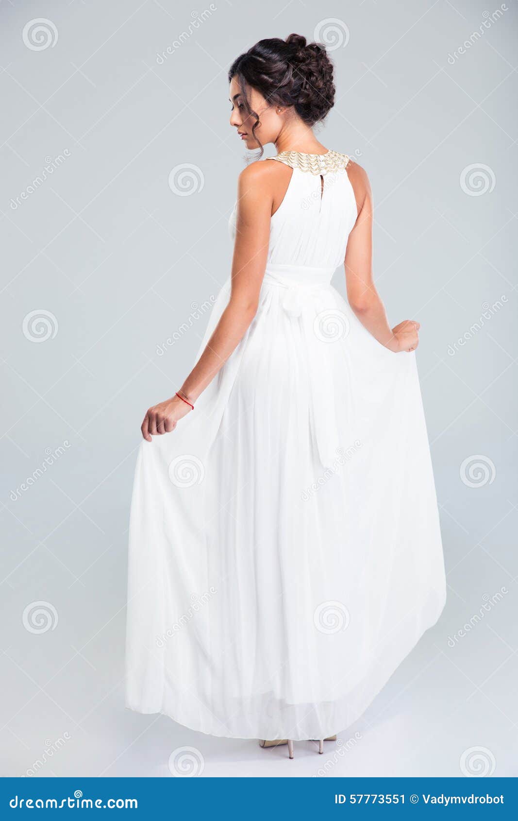 Back View Portrait of a Young Bride Stock Image - Image of caucasian ...