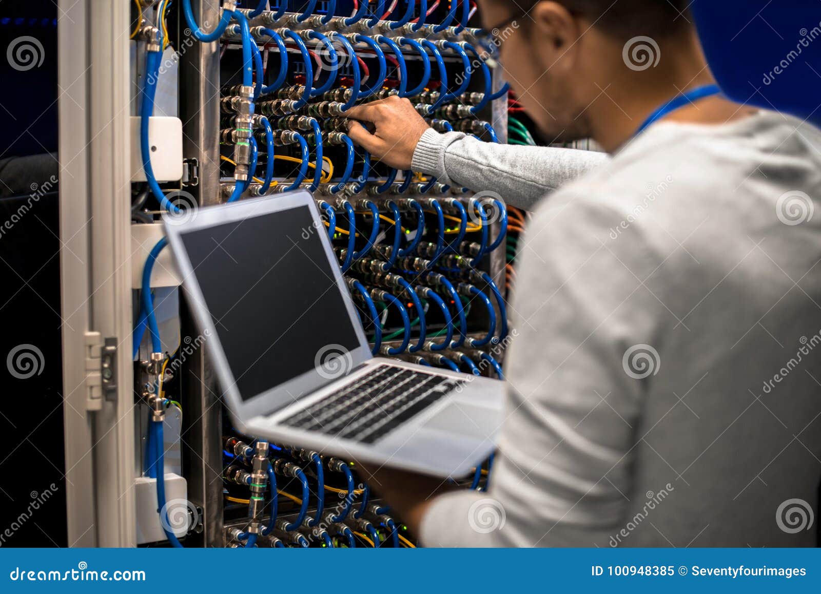 Network Engineer Connecting Servers Stock Image - Image of data ...