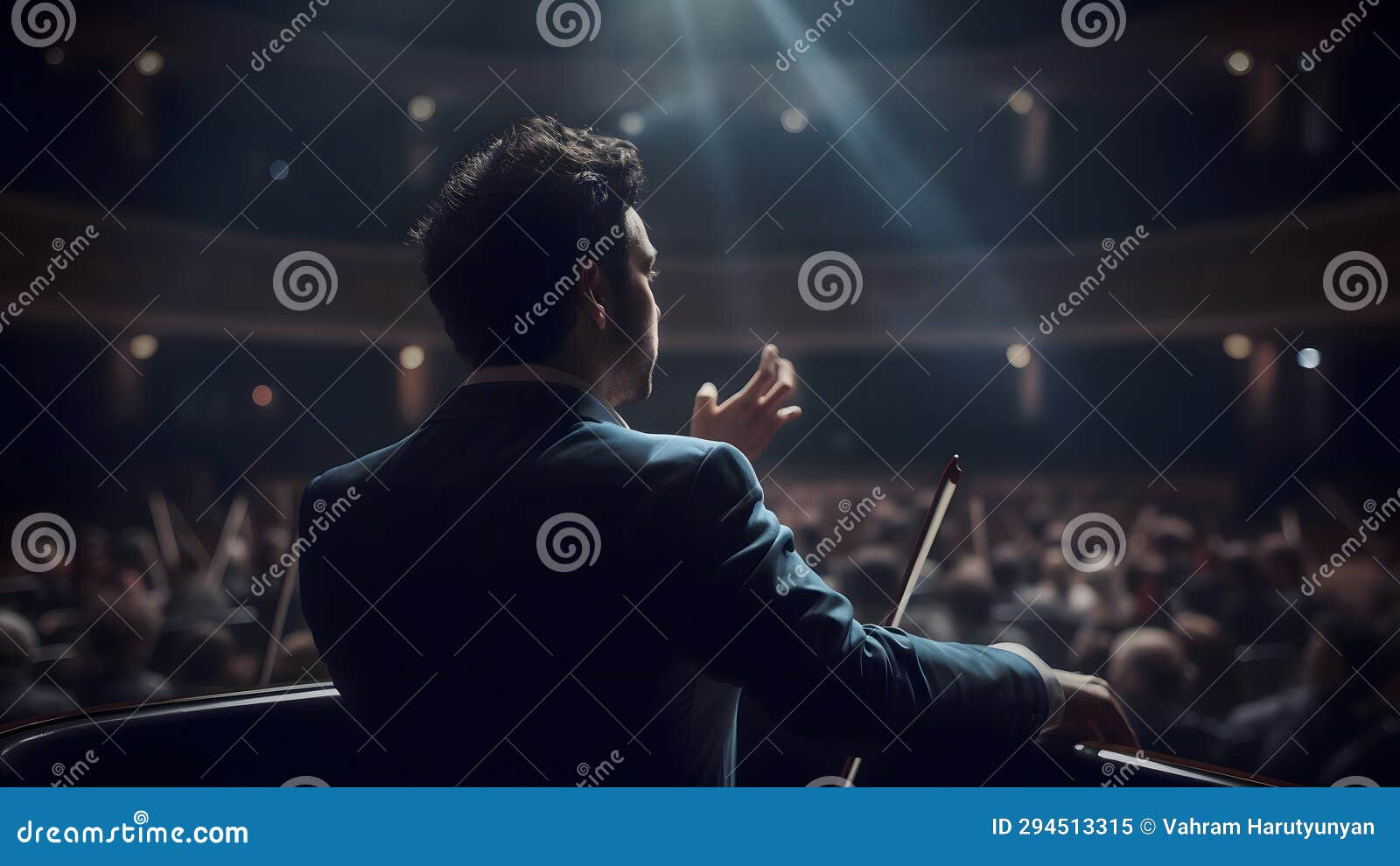 Back View of Professional Conductor Stock Illustration - Illustration ...