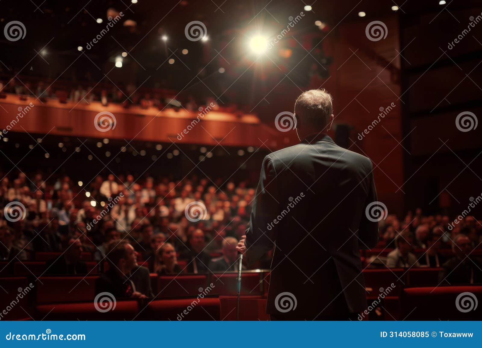 Confident Speaker Presenting at a Business Conference Stock Image ...
