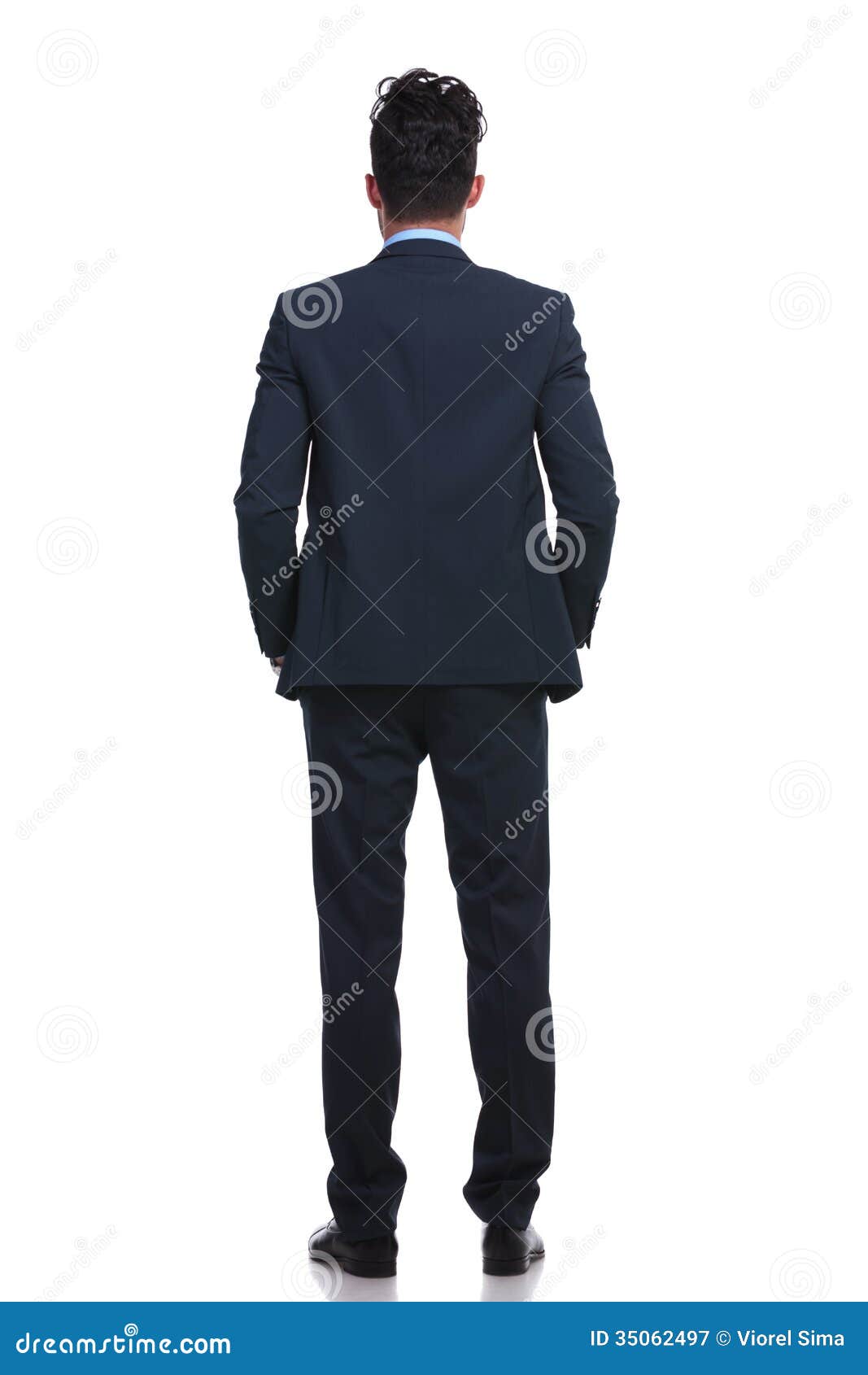 Back View of a Relaxed Business Man Looking Away Stock Image - Image of ...