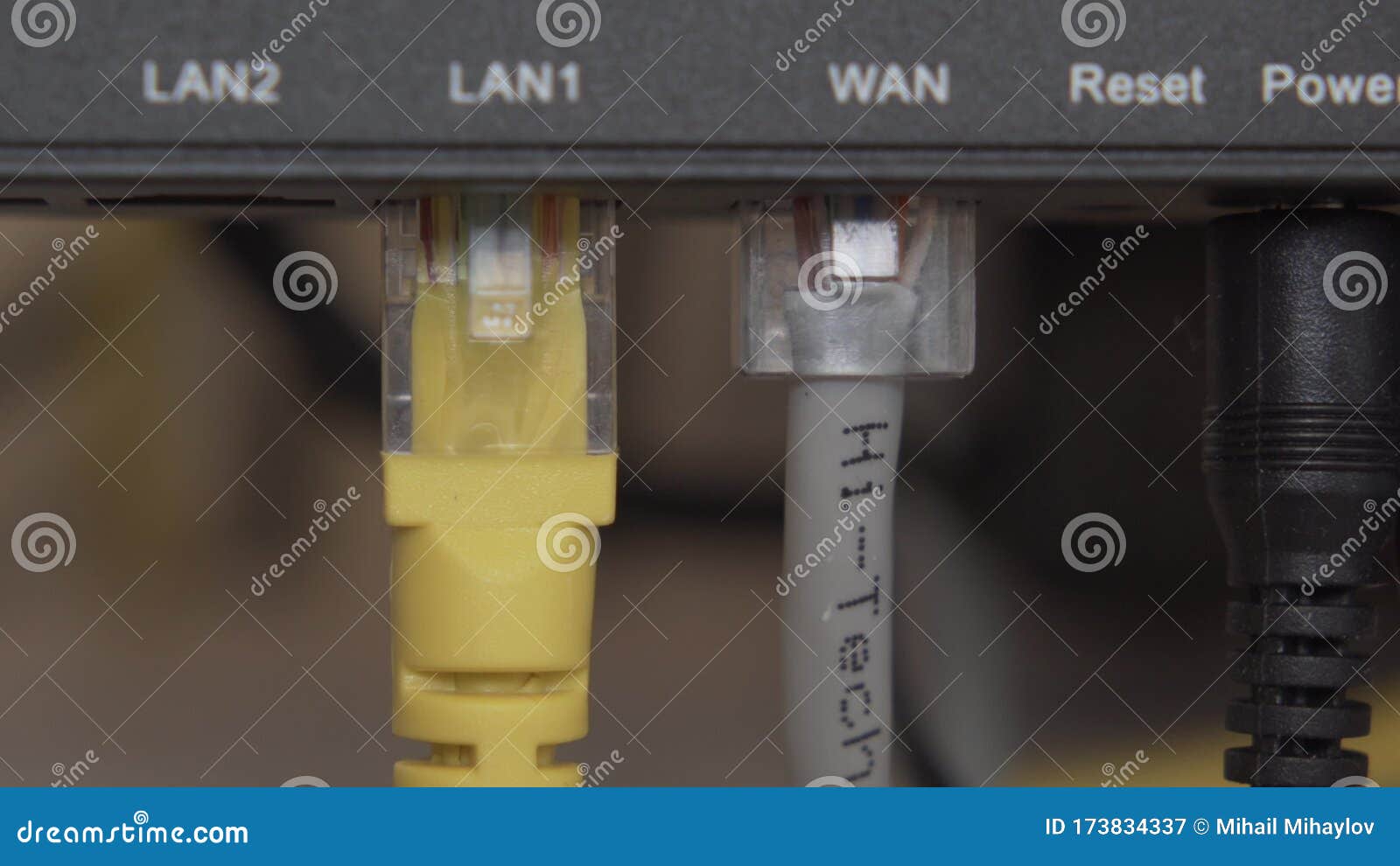 Back View of Router with Connected LAN Cables Stock Video - Video of ...