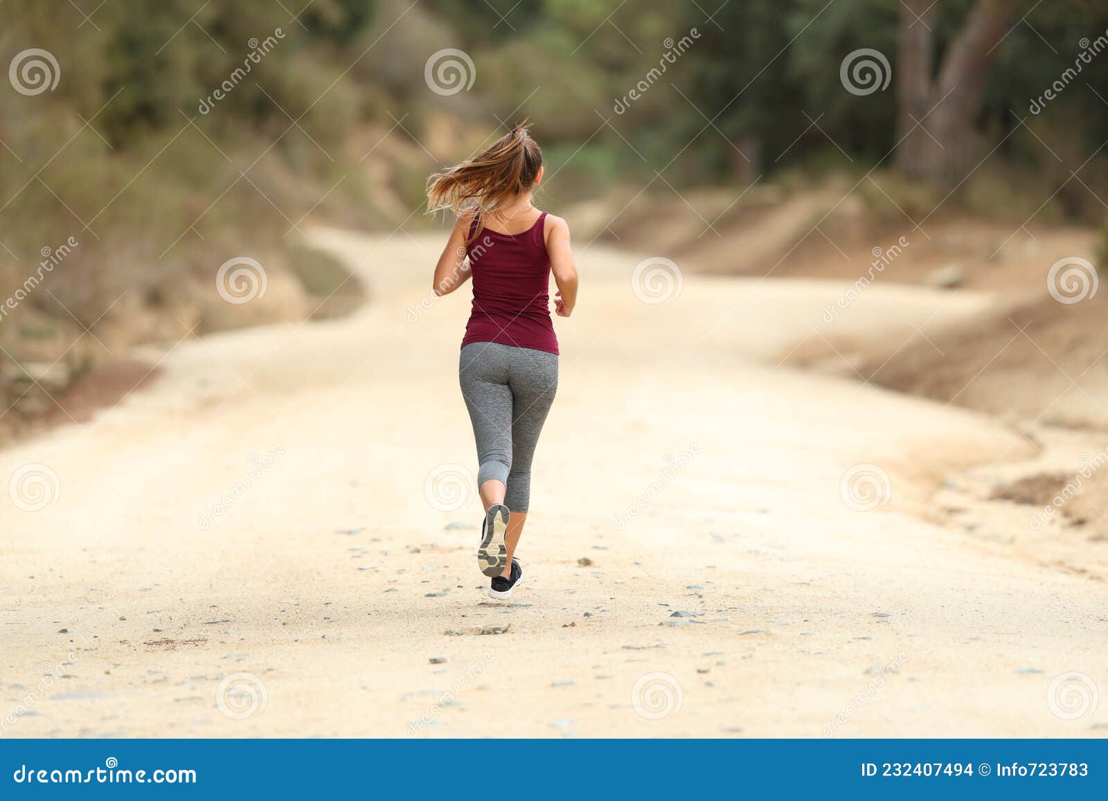 Back View of a Runner Running in the Mountain Stock Photo - Image of ...