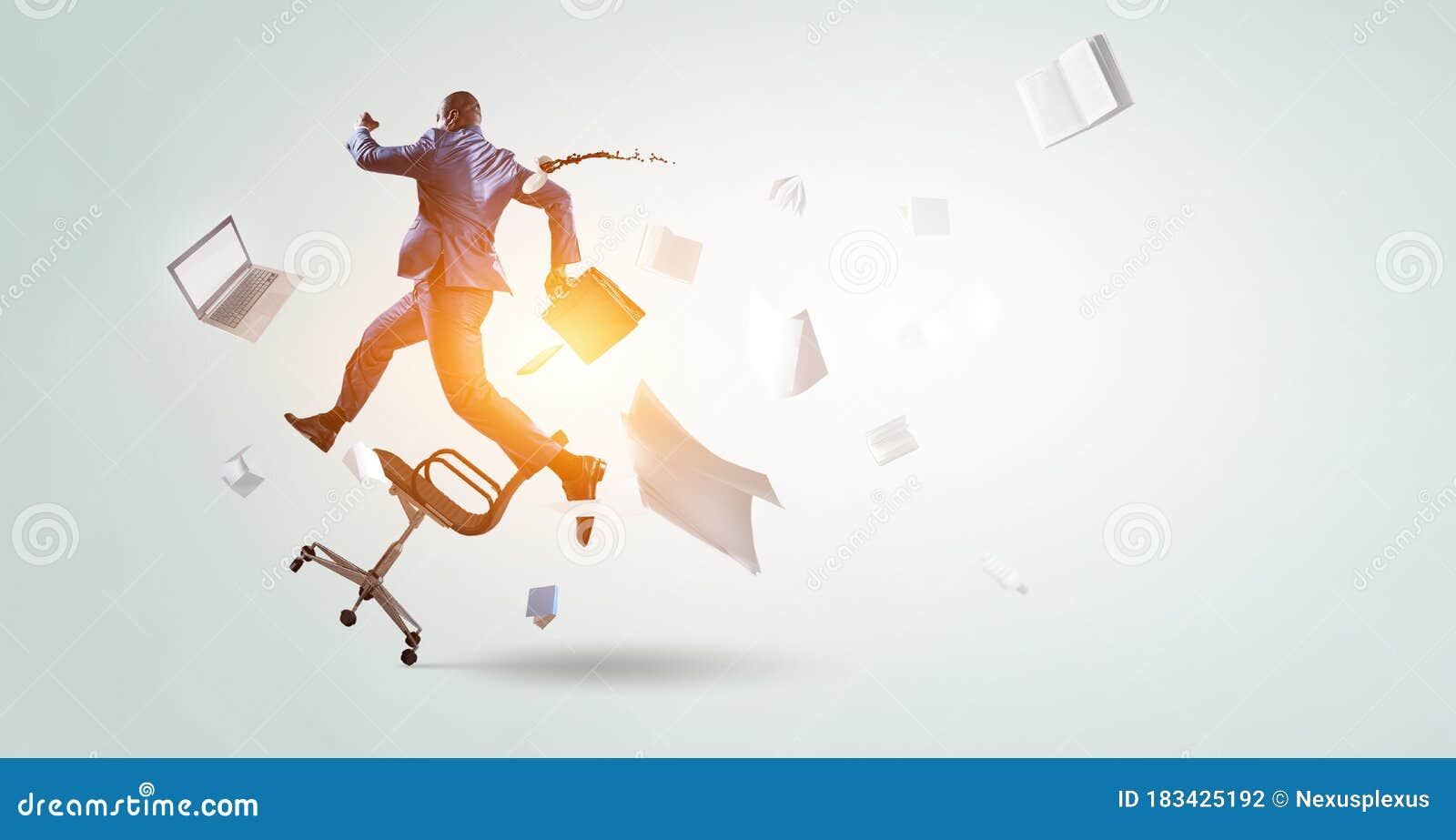 Businessman Spilled Coffee On The Very Important Documents Royalty-Free ...