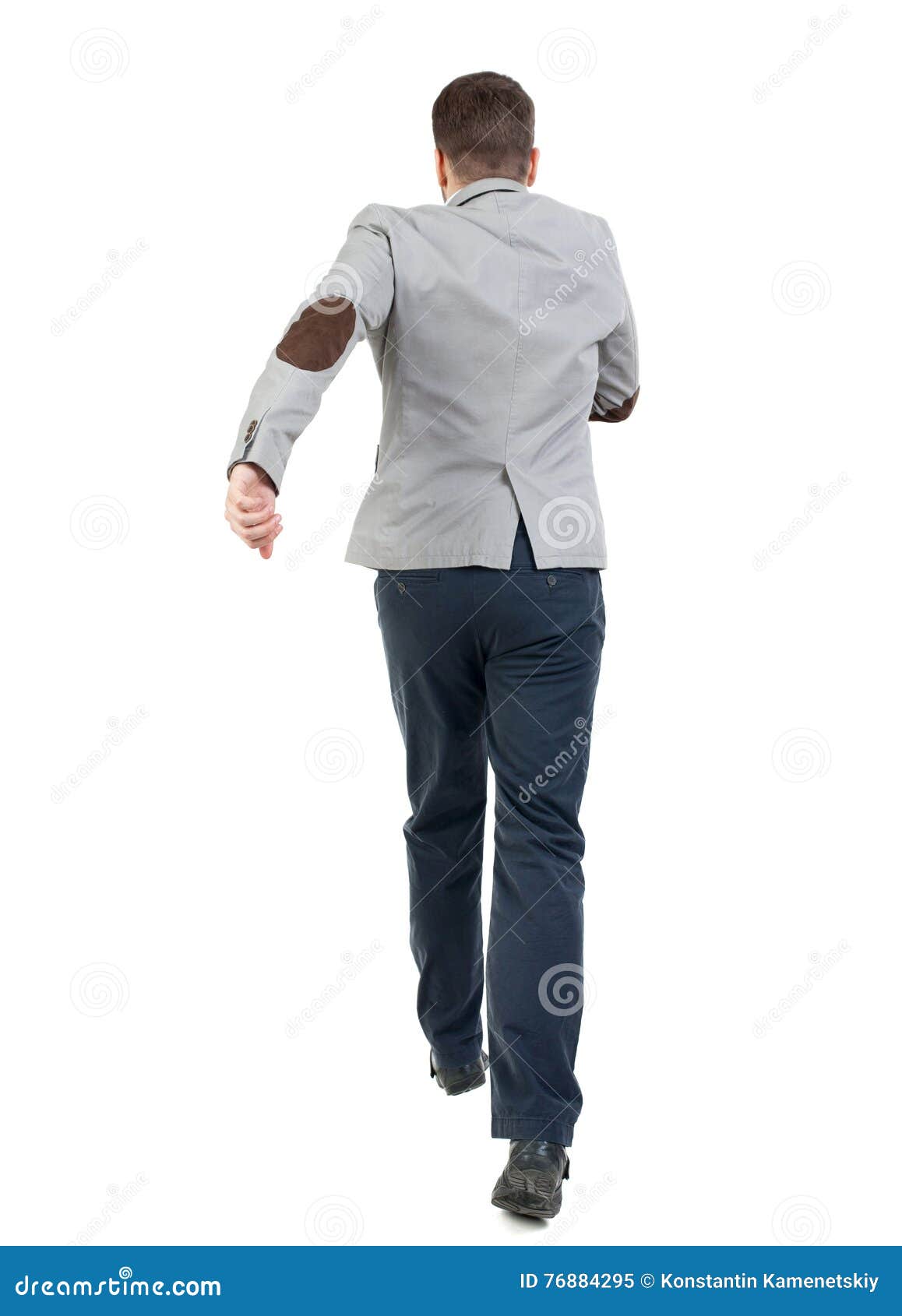 Back View of Running Business Man. Stock Image - Image of people ...