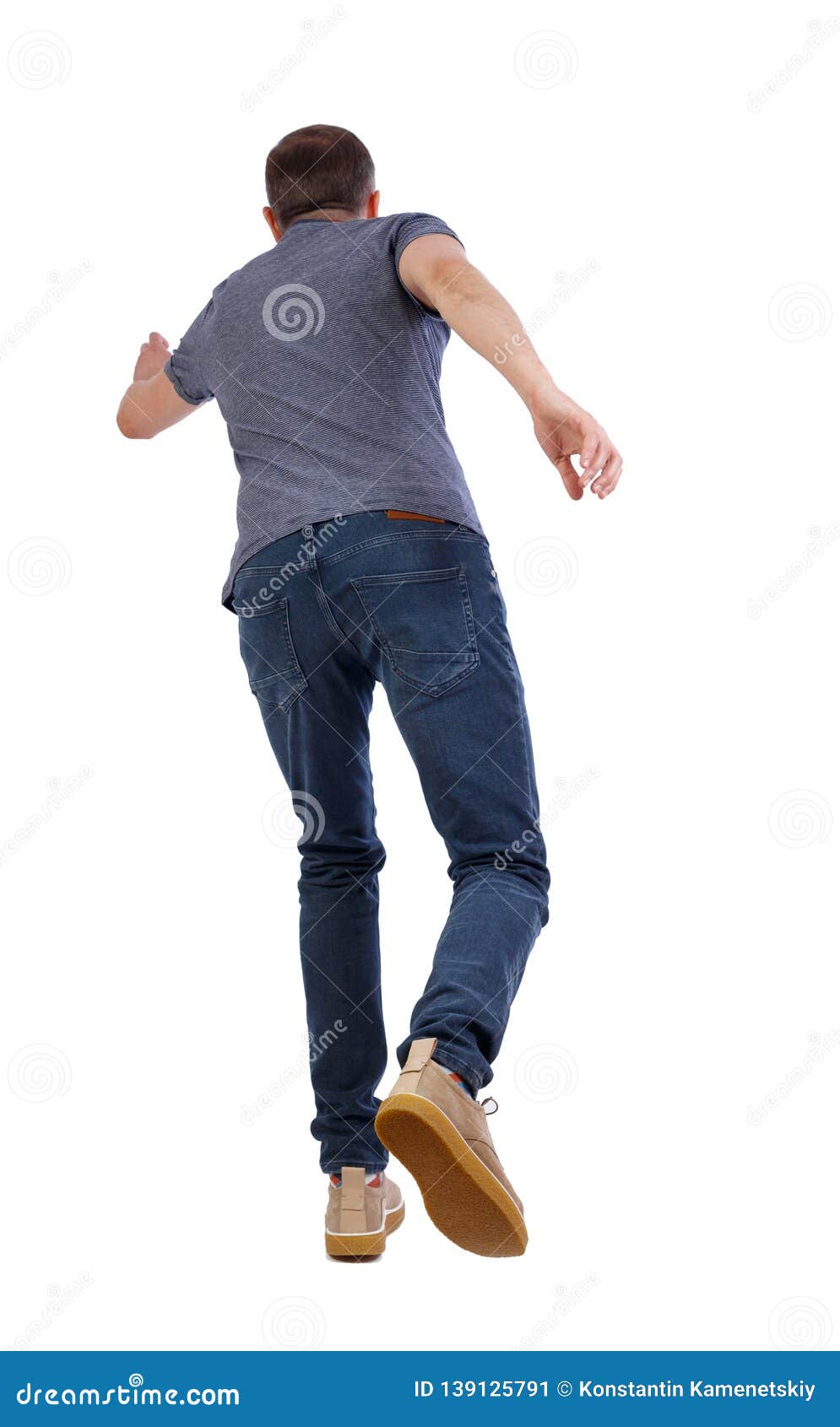 Man Running Looking Back Man Running Looking Back