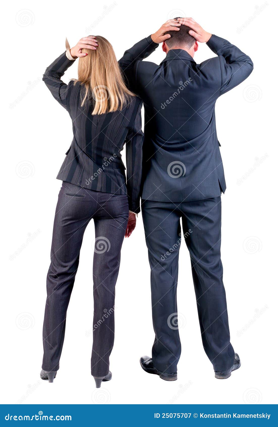 Back View of Shocked Business Team Stock Image - Image of backside ...