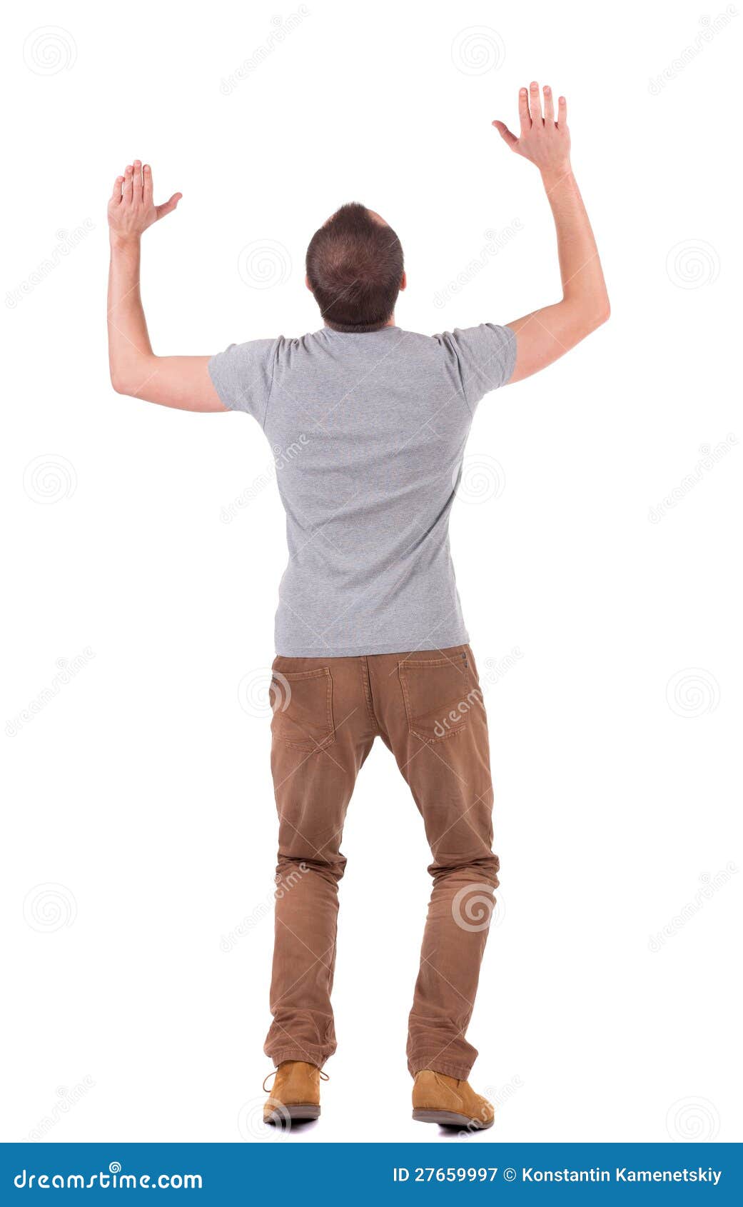 Back View of Shocked Man in Shirt . Upset Young Guy in Jeans Stock ...