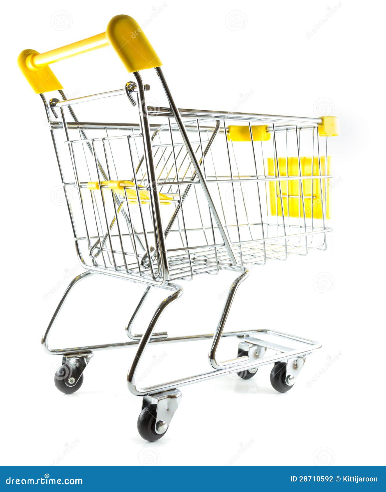 Back View Shopping Cart on White Background Stock Photo - Image of ...